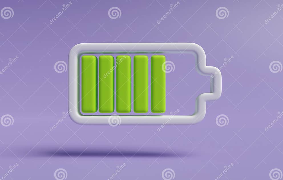 Battery Charging. Progress Bar Icon. Battery Level. 3D Render Stock ...