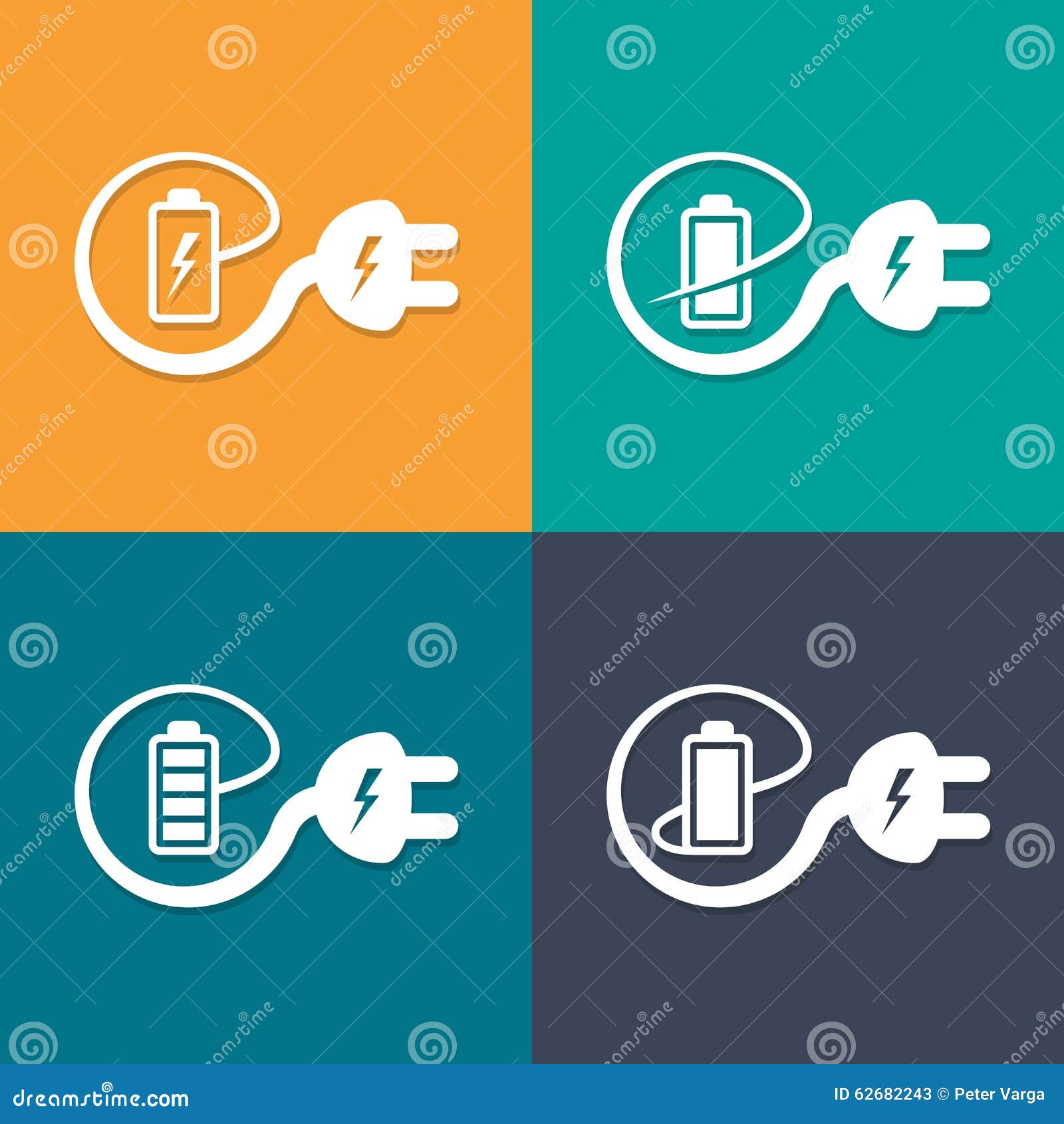Battery Charging Signs stock vector. Illustration of green - 62682243