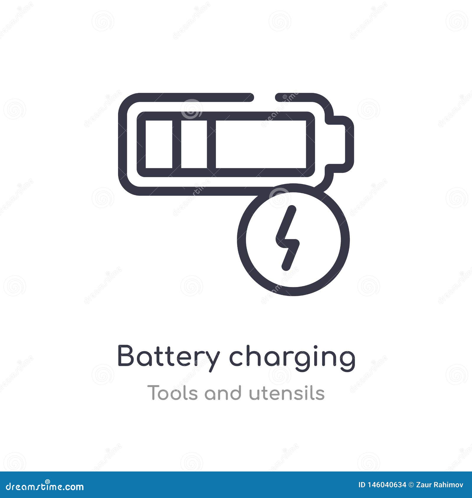 Battery Charging Status Outline Icon. Isolated Line Vector Illustration ...