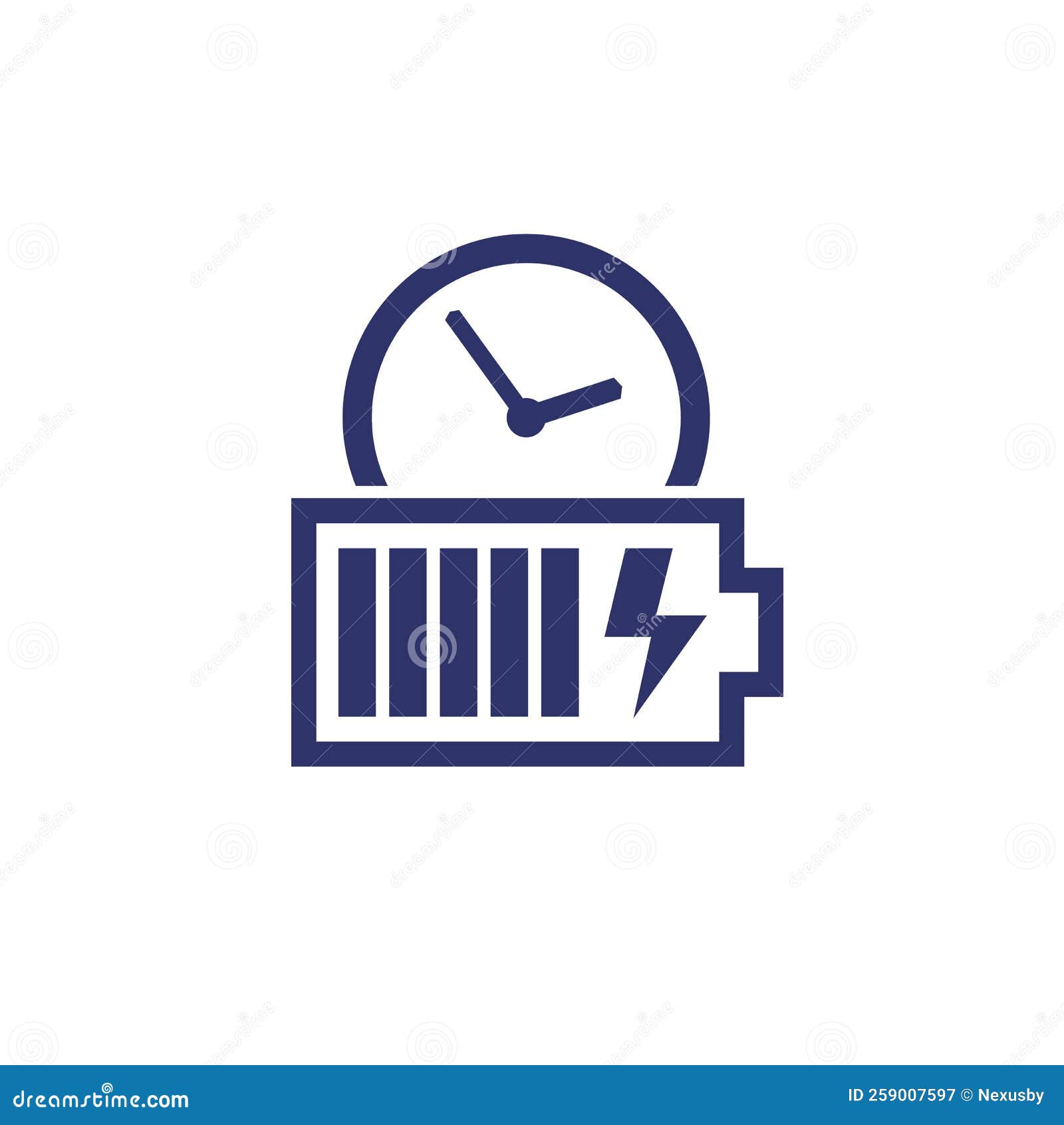 Battery Charging Time Icon, Vector Stock Vector - Illustration of ...