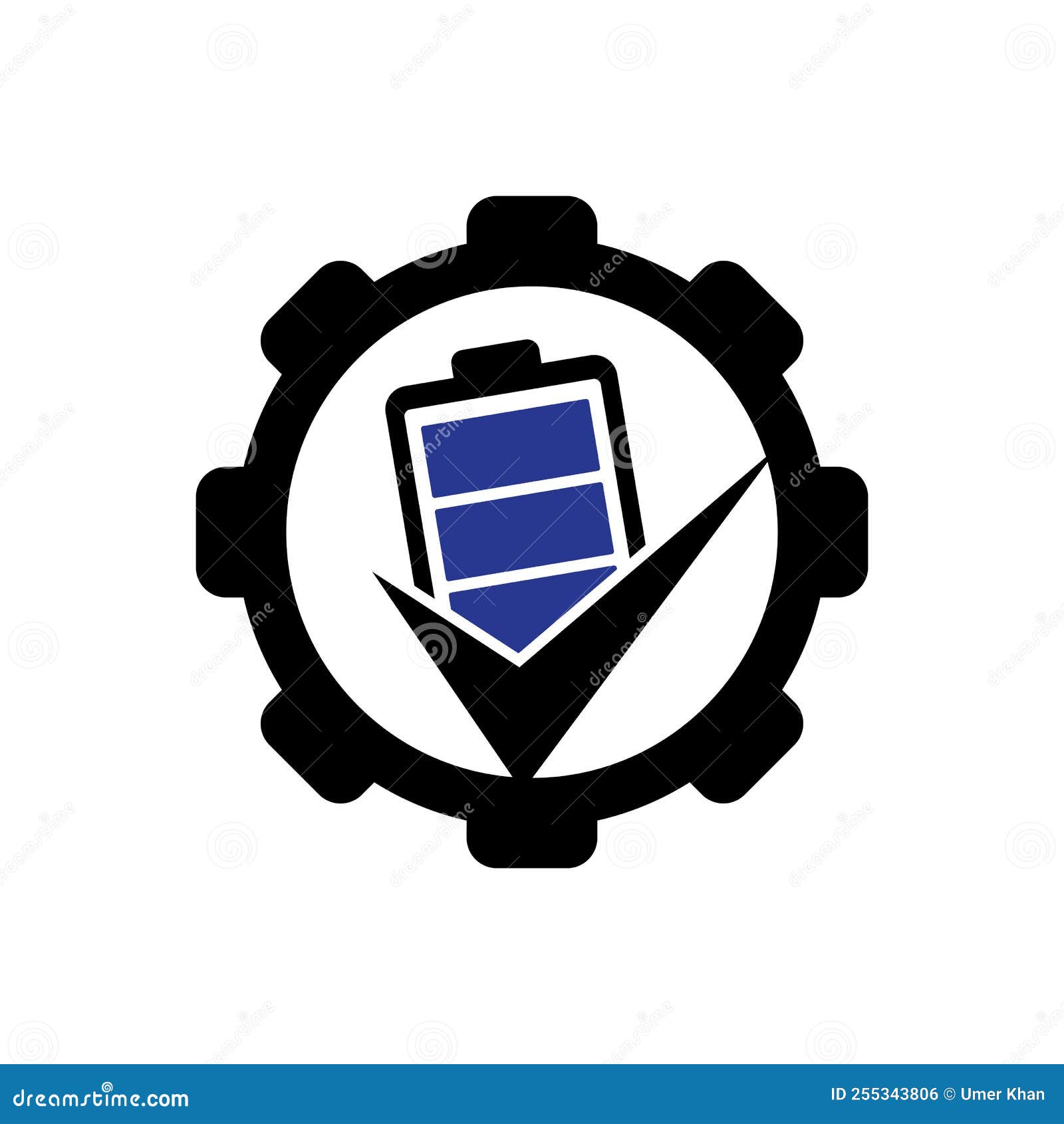 Battery Check Gear Shape Concept Vector Logo Stock Vector ...