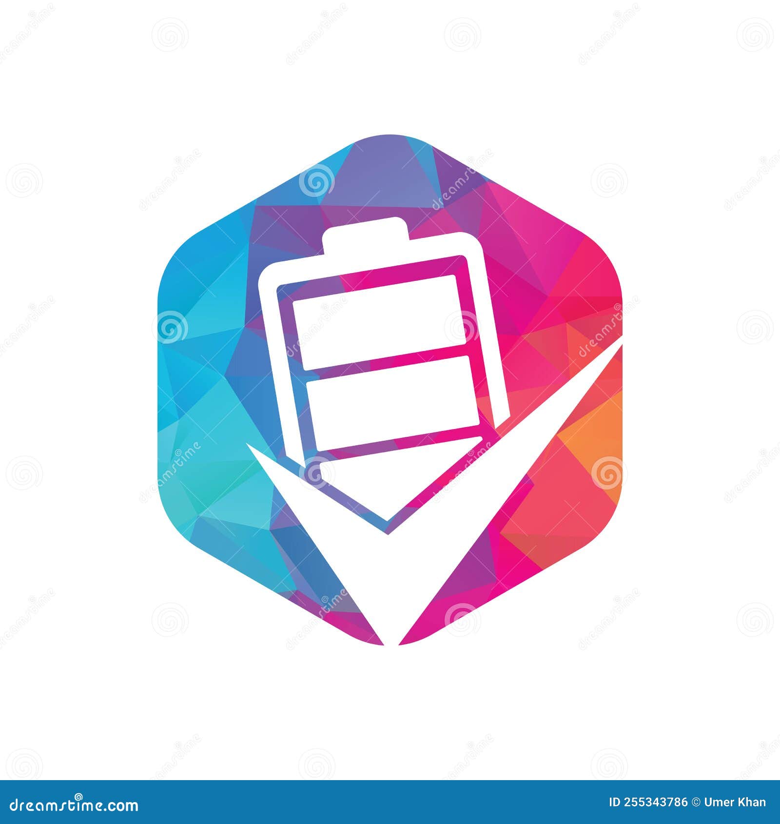 Battery Check Vector Logo Design Template. Stock Vector - Illustration ...