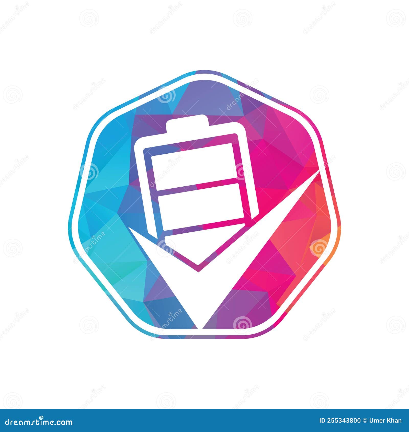 Battery Check Vector Logo Design Template. Stock Vector - Illustration ...