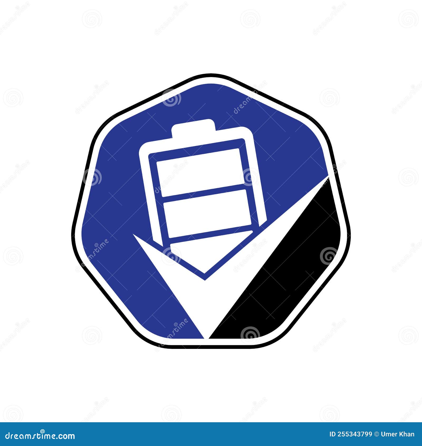 Battery Check Vector Logo Design Template. Stock Vector - Illustration ...