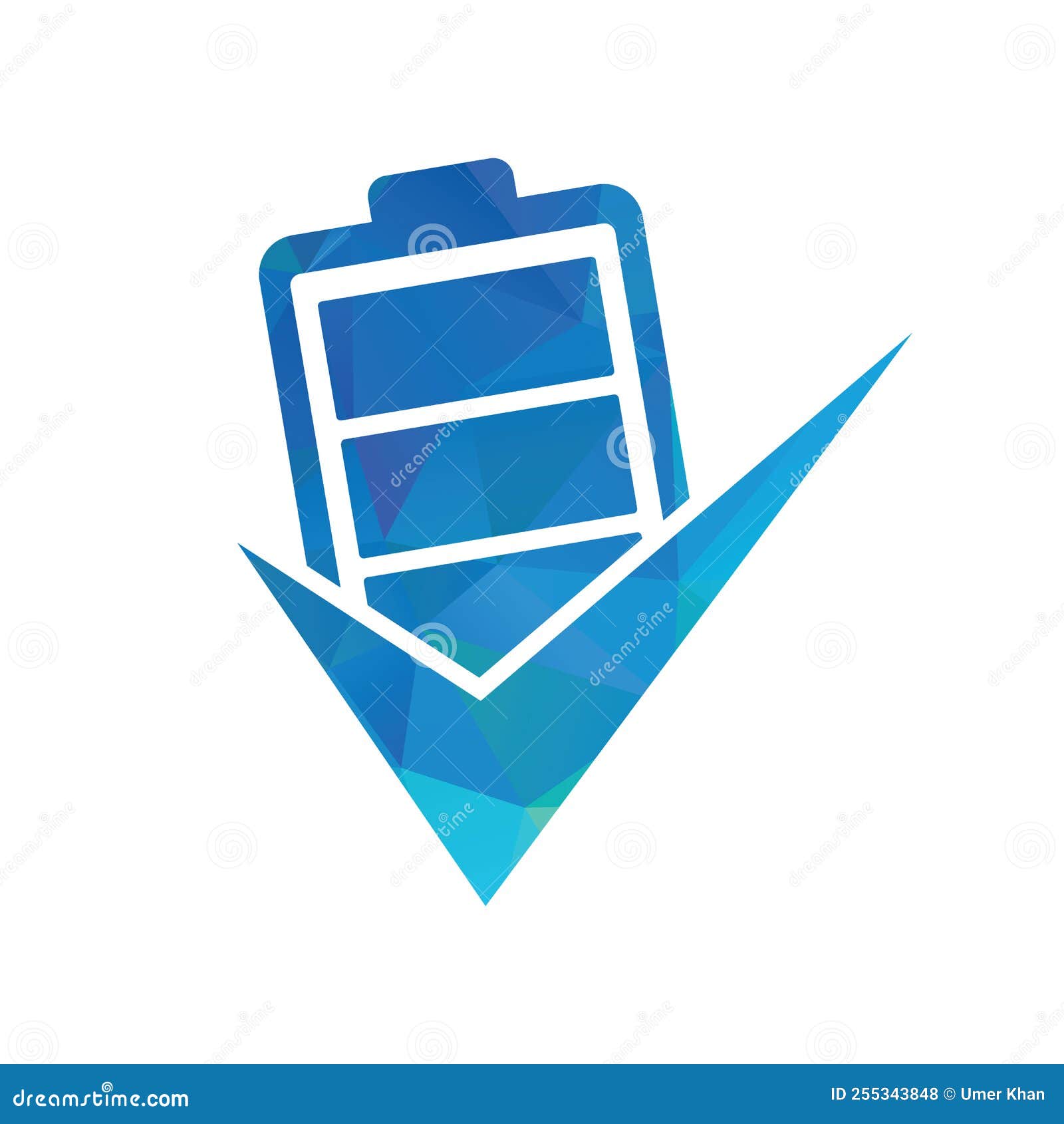 Battery Check Vector Logo Design Template. Stock Vector - Illustration ...