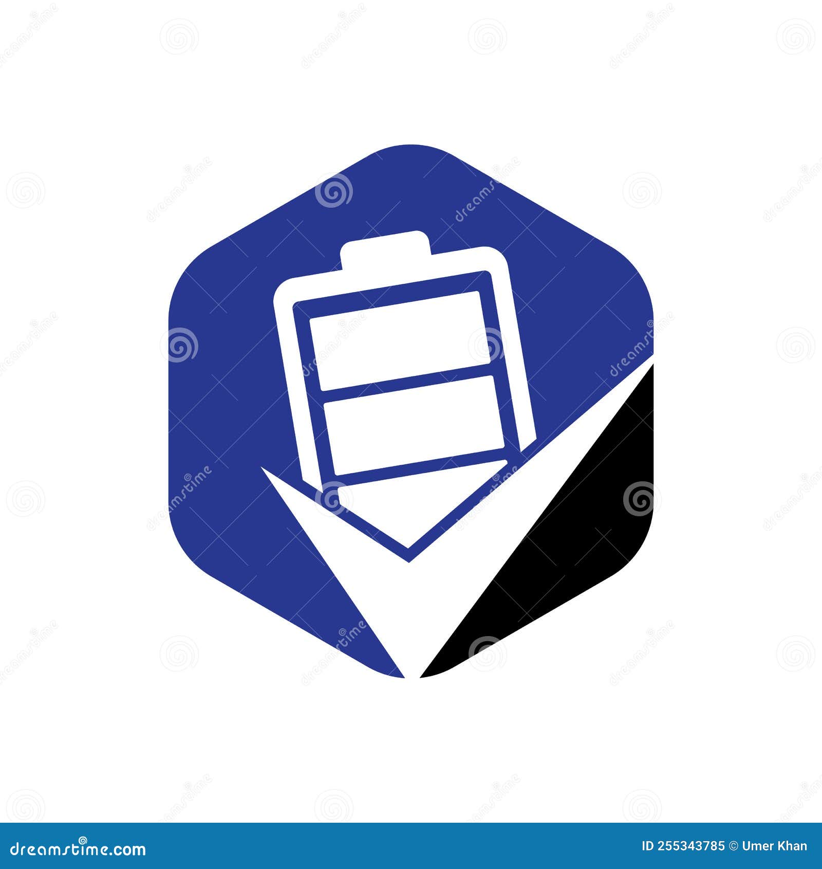 Battery Check Vector Logo Design Template. Stock Vector - Illustration ...