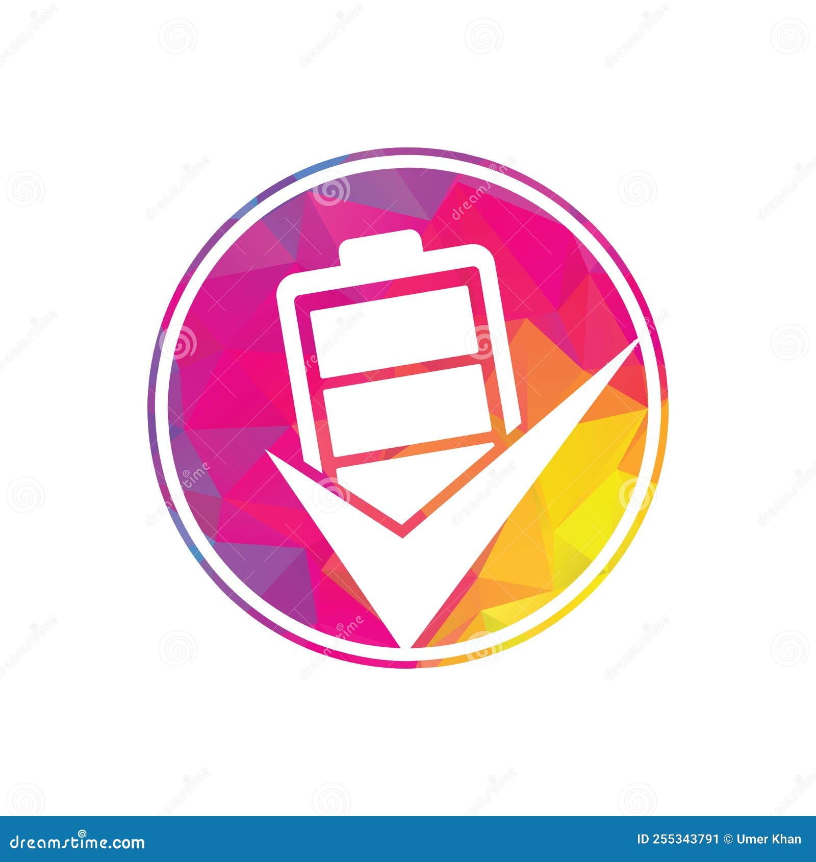 Battery Check Vector Logo Design Template. Stock Vector - Illustration ...