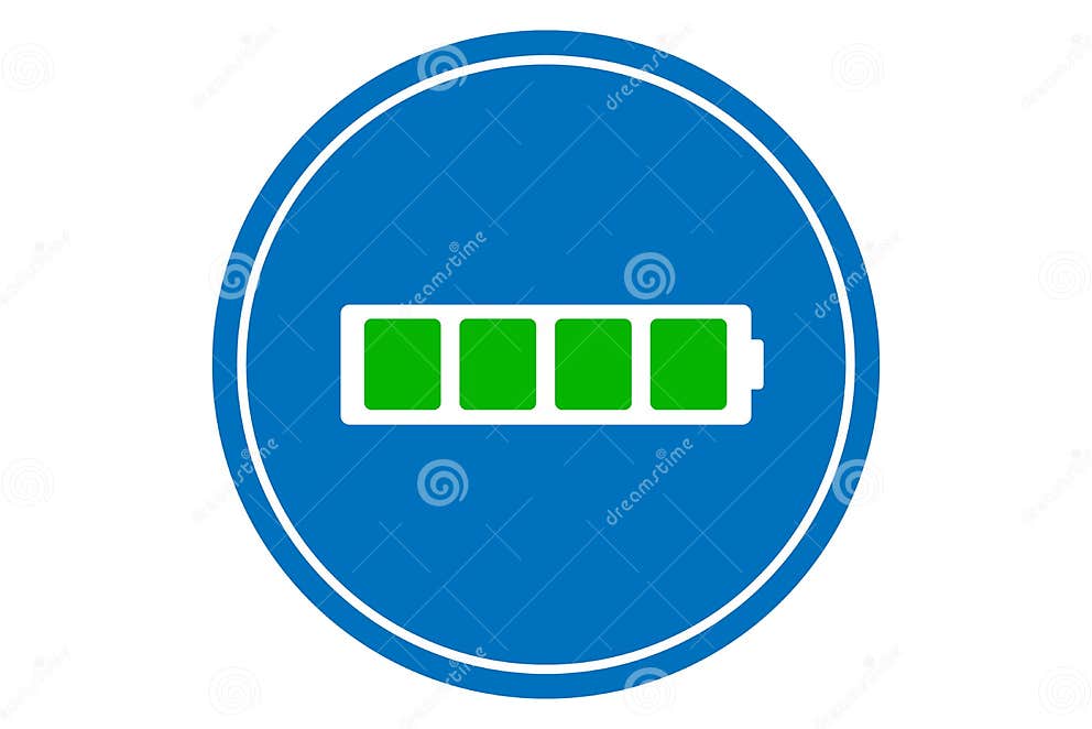 Battery in a Circle Vector Icon Symbol Stock Vector - Illustration of ...