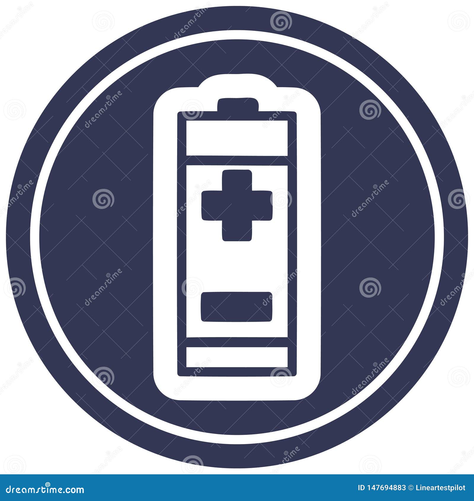 Battery circular icon stock vector. Illustration of icon - 147694883