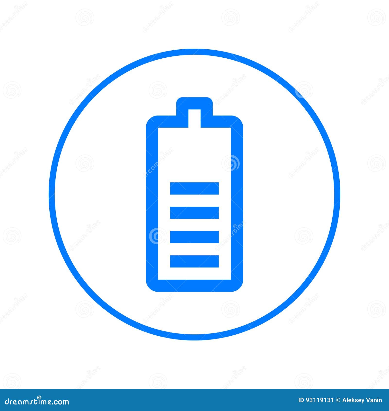 Battery Circular Line Icon. Round Colorful Sign. Flat Style Vector ...