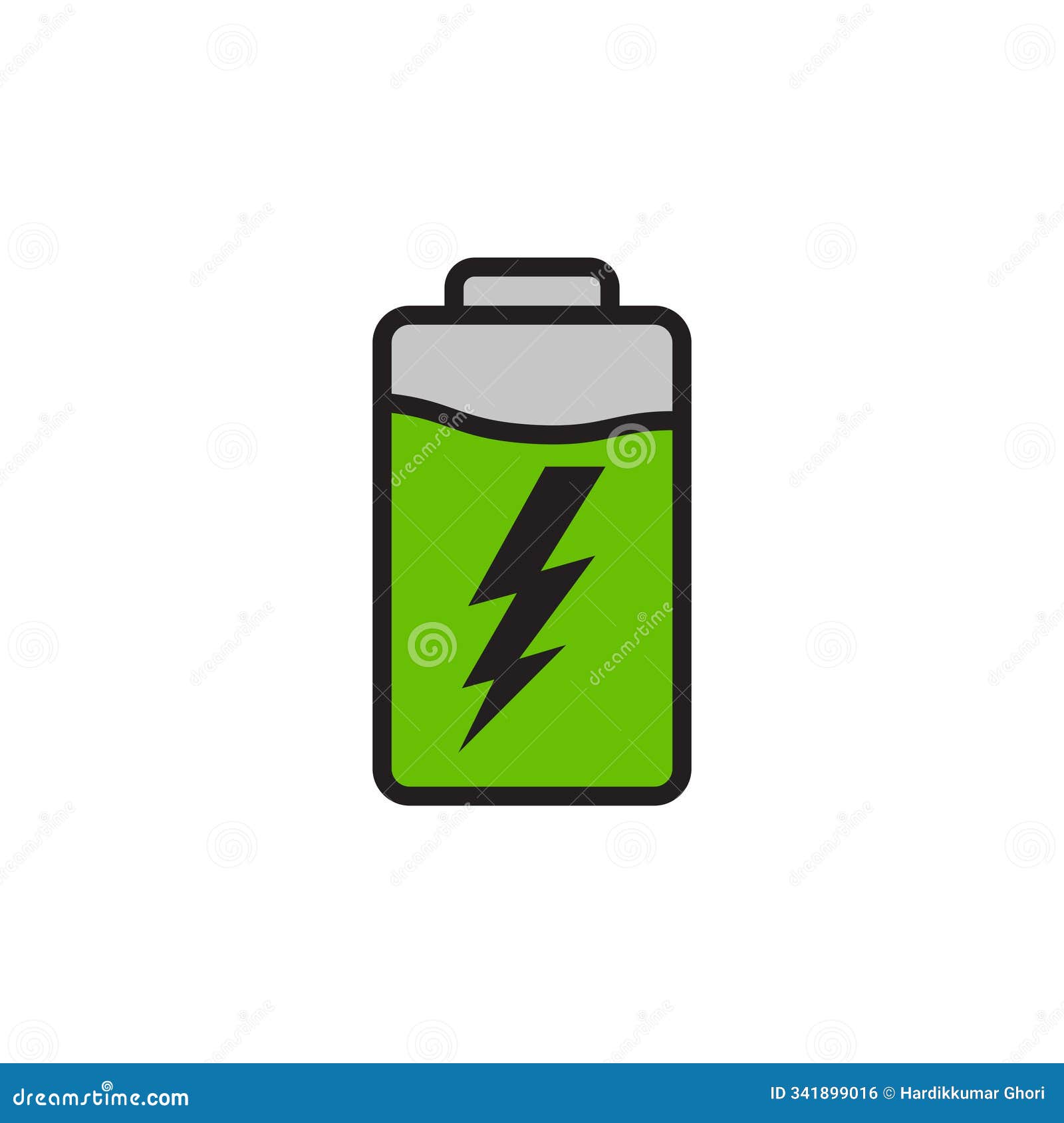 Battery Colored Vector Icon on White Background Stock Illustration ...