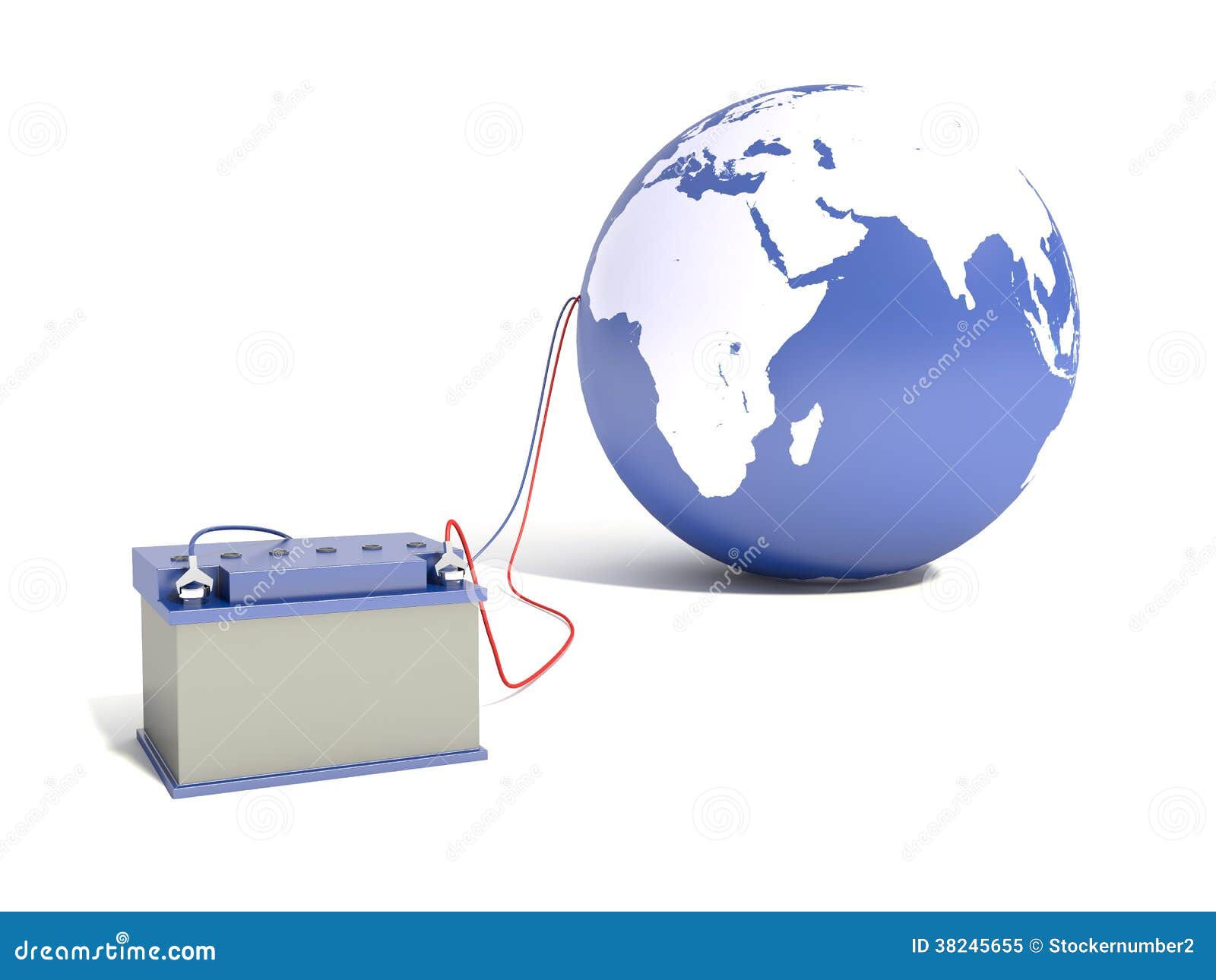Battery Connected To Planet Earth Stock Illustration - Illustration of ...