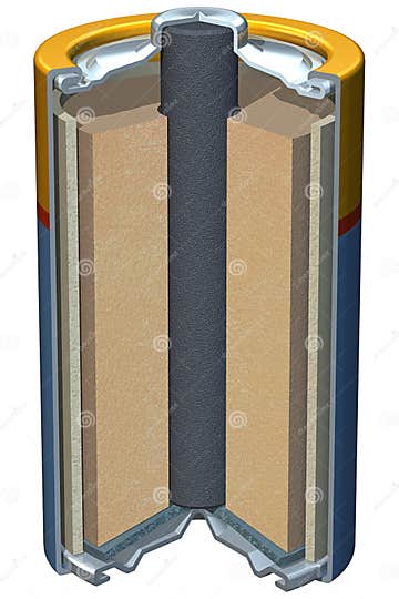 Battery Cutaway stock illustration. Illustration of science - 1766949