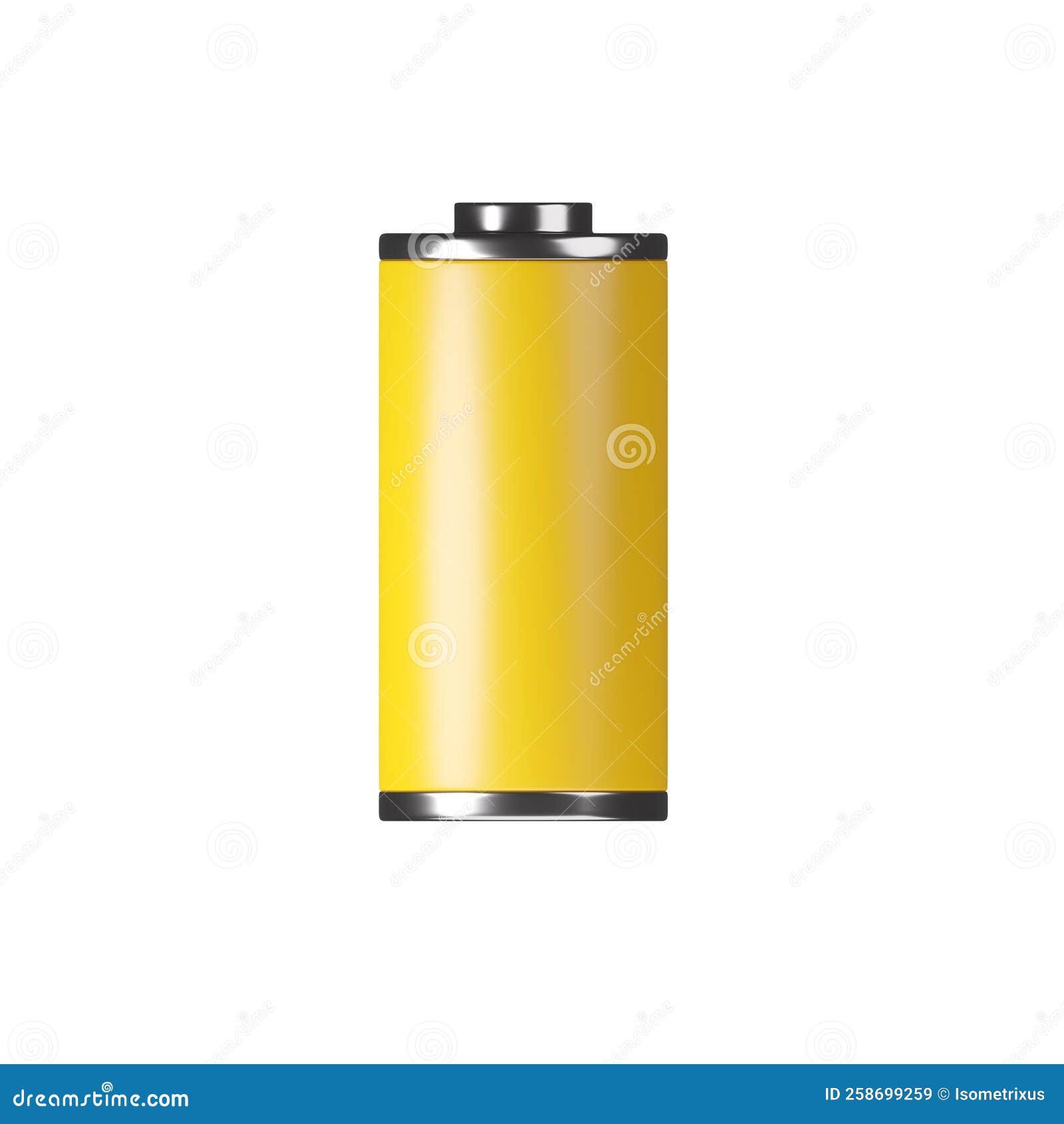 Battery 3d Icon - Medium Level Capacity, Energy Storage. Power Charge ...
