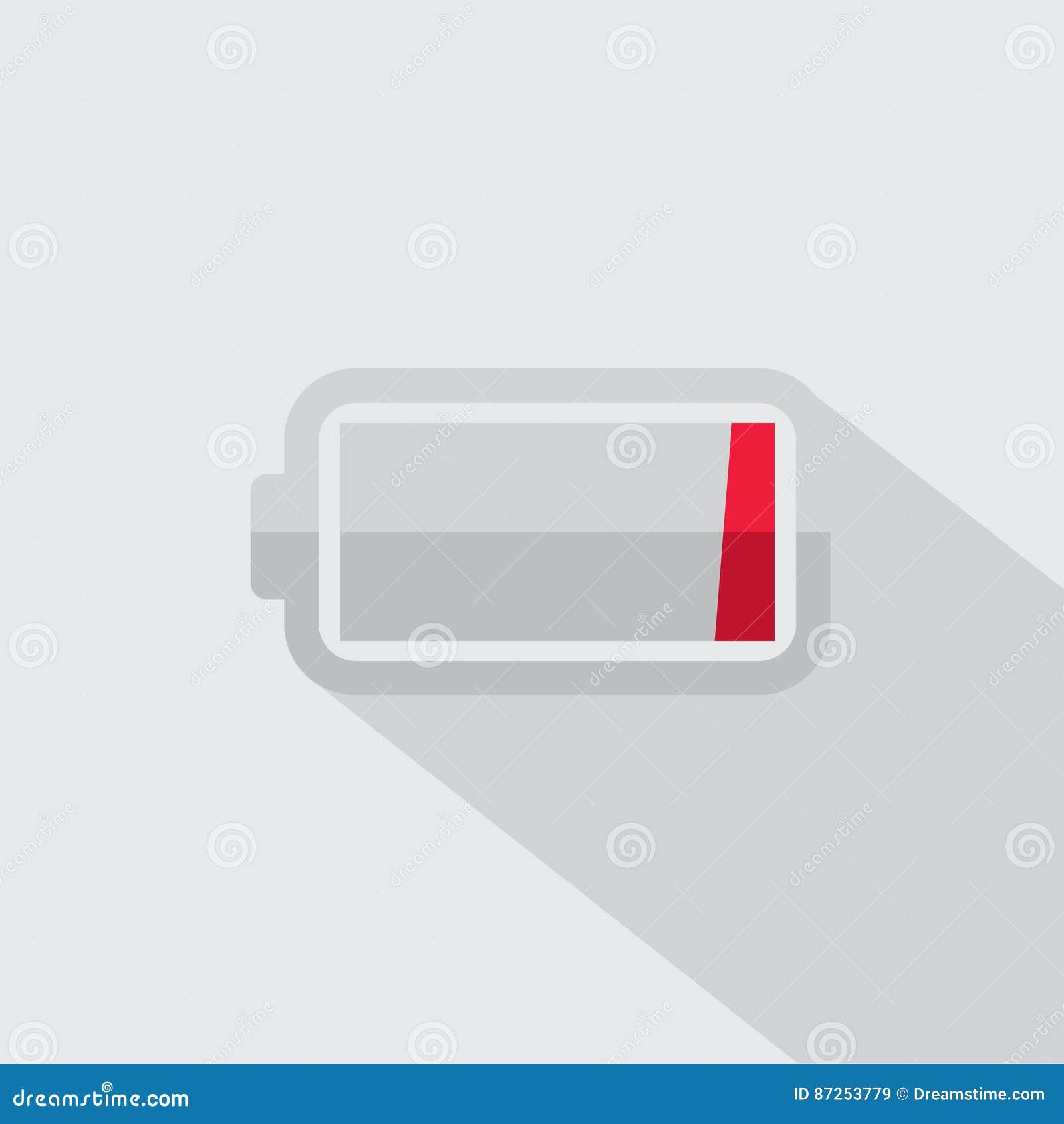 Battery Discharged Icon with Shadow Stock Vector - Illustration of ...