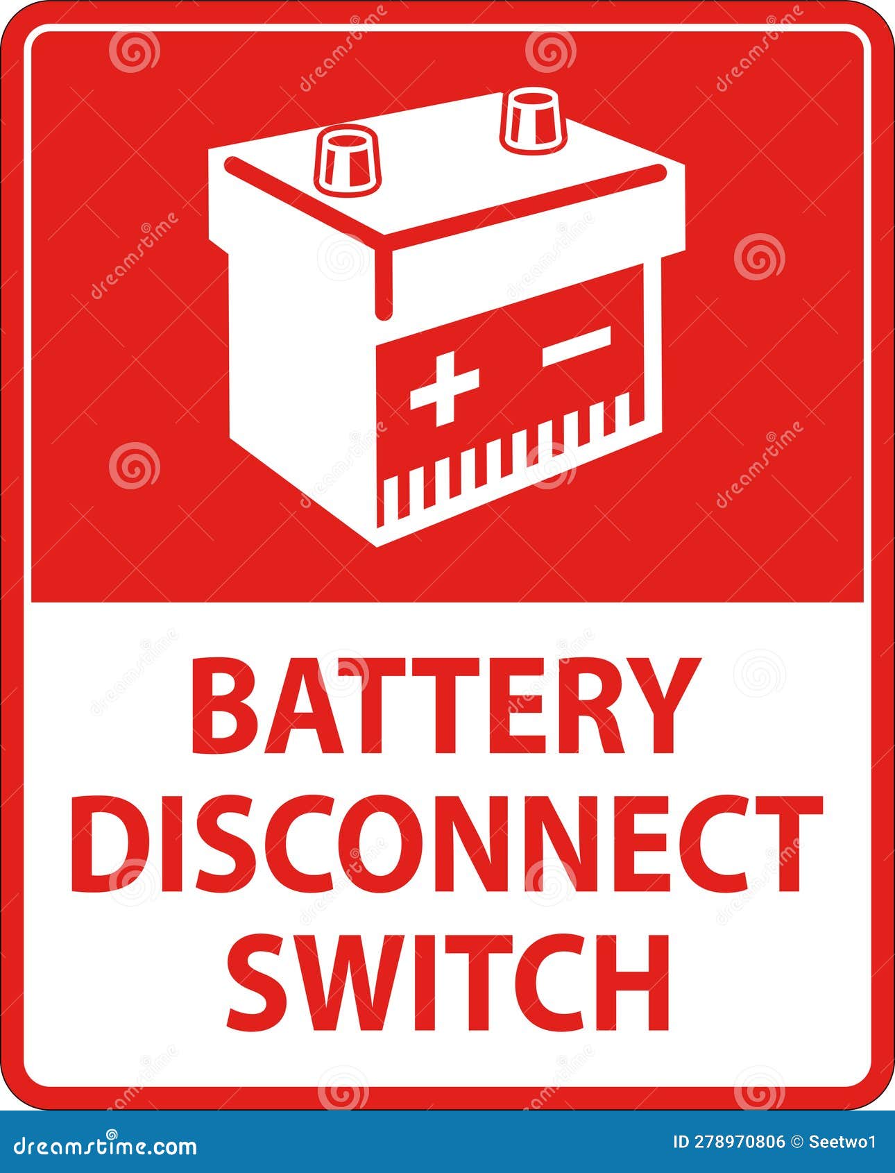 Battery Disconnect Switch Sign on White Background Stock Vector ...