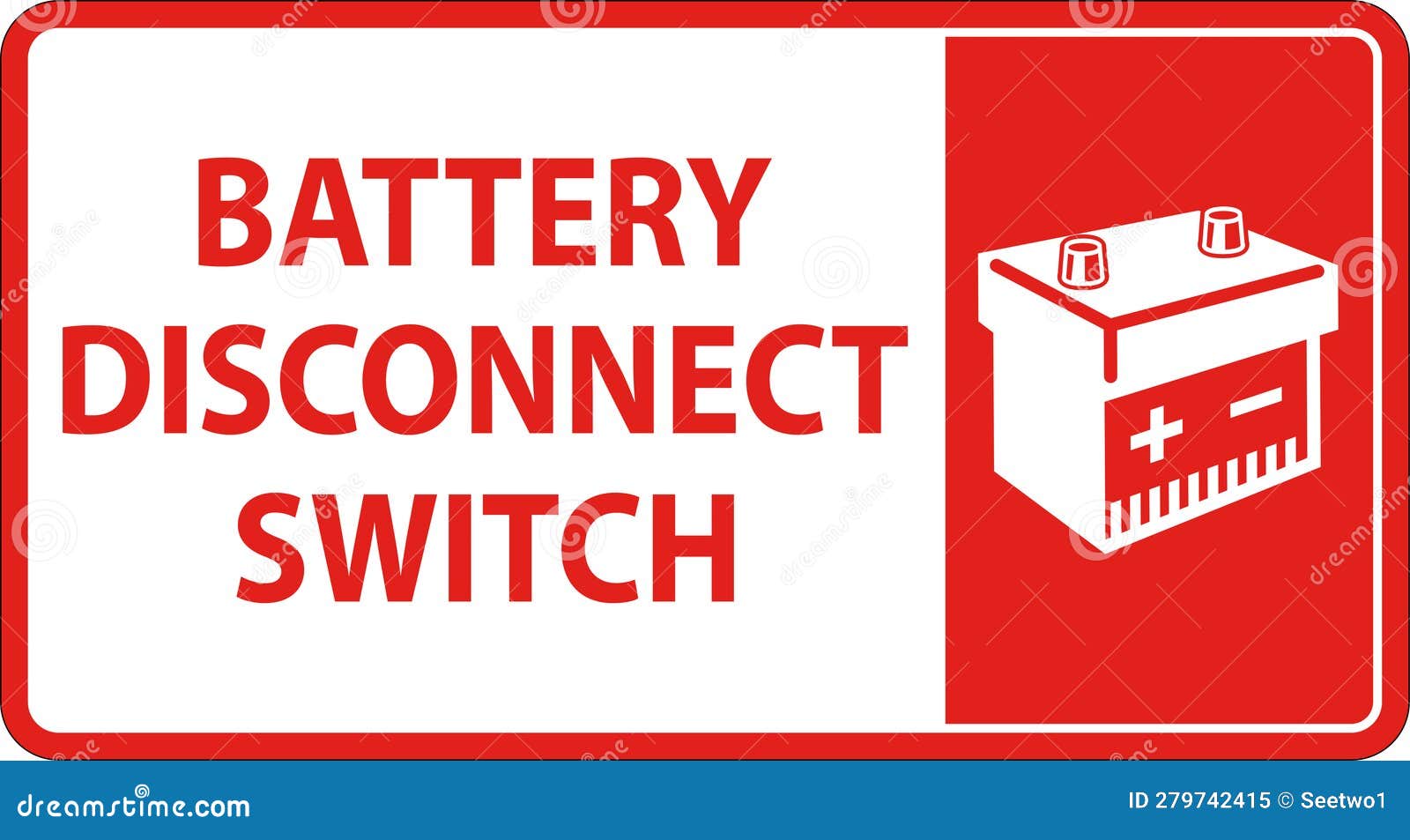Battery Disconnect Switch Sign on White Background Stock Vector ...