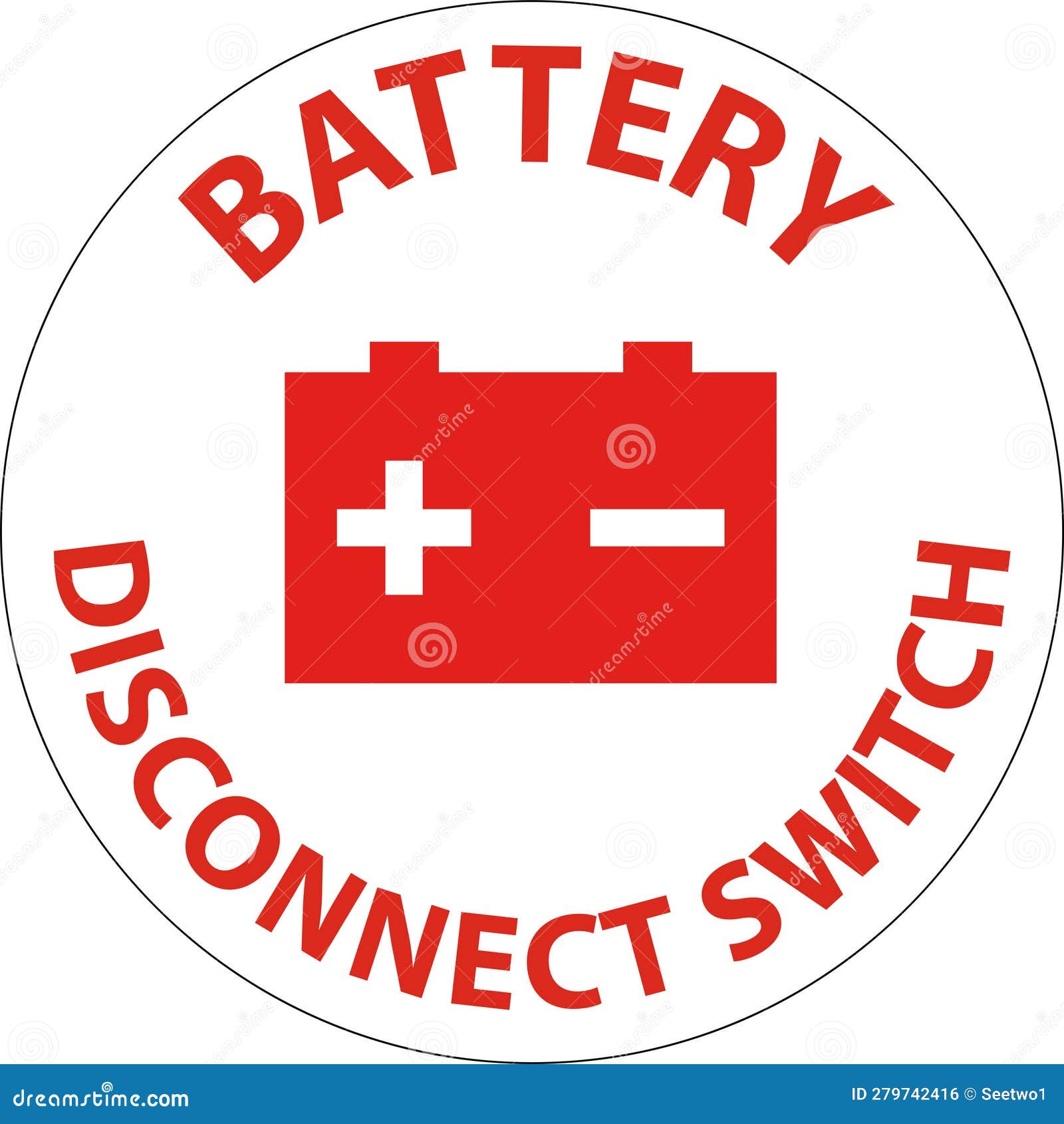 Battery Disconnect Switch Sign on White Background Stock Vector ...