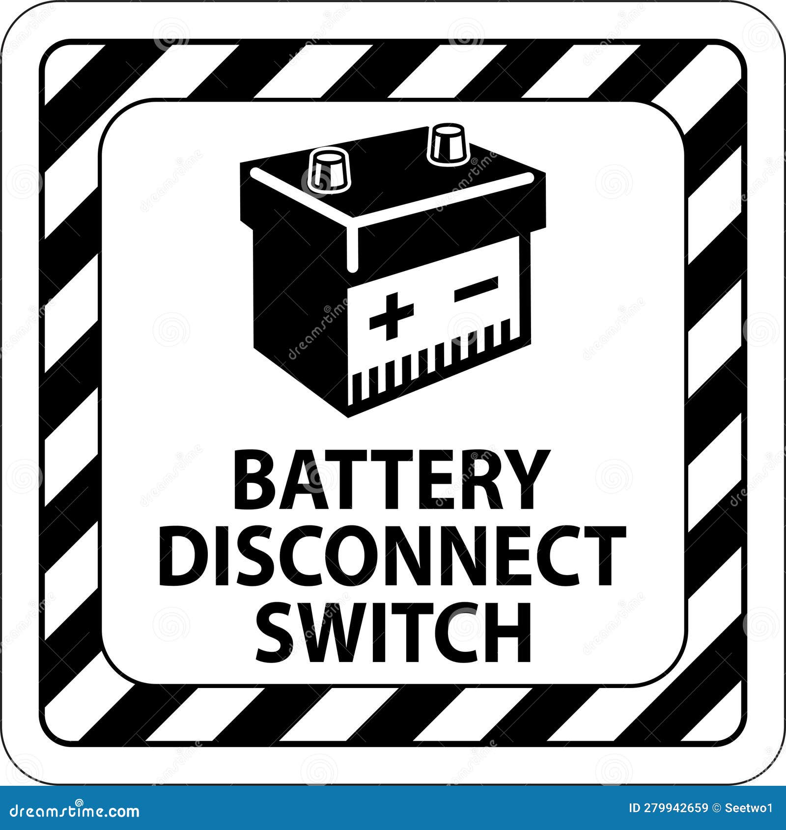 Battery Disconnect Switch Sign on White Background Stock Vector ...