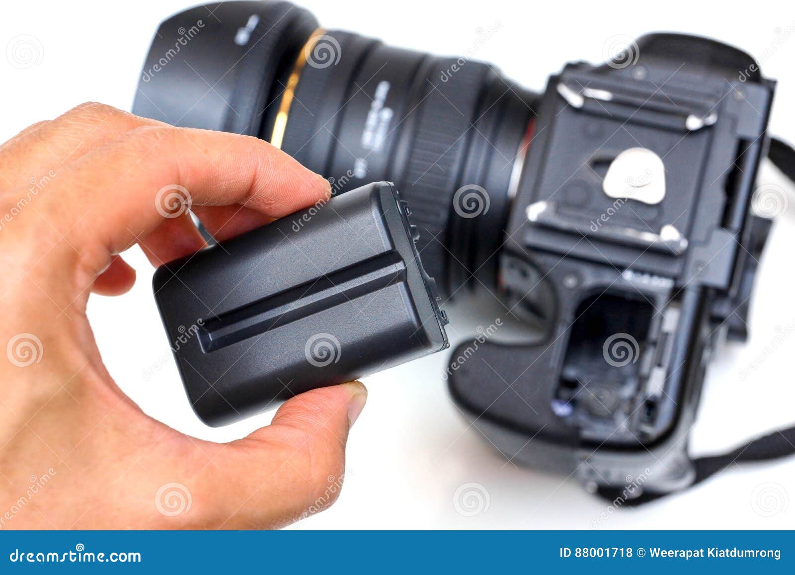 Battery for DSLR camera stock photo. Image of camera - 88001718