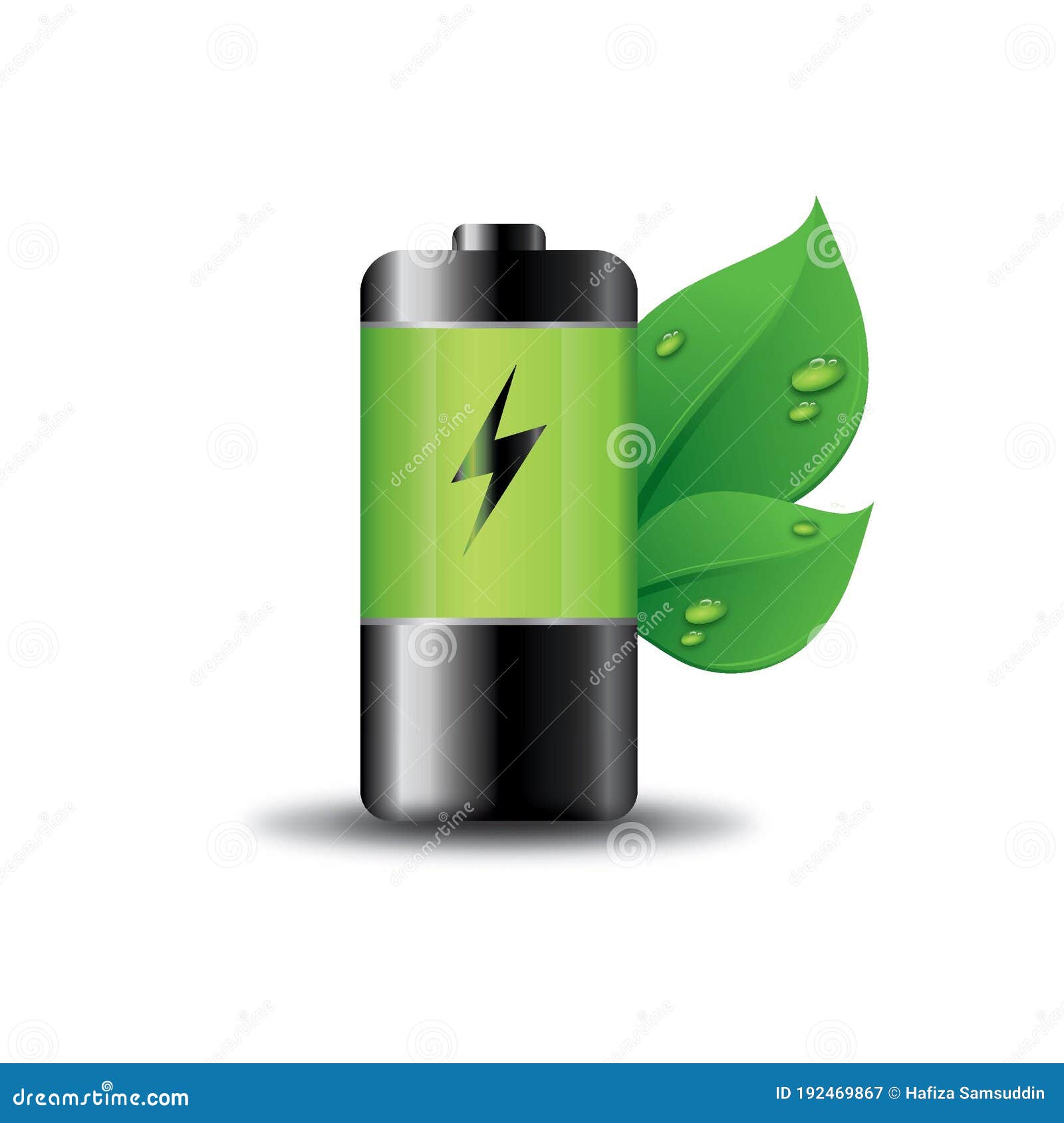 Battery with Eco Friendly Concept. Vector Illustration Decorative ...