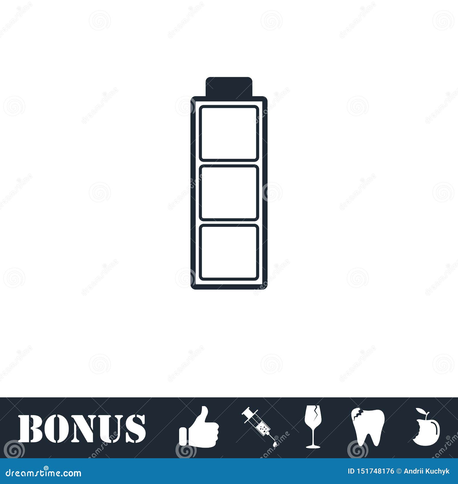 Battery empty icon flat stock vector. Illustration of empty - 151748176
