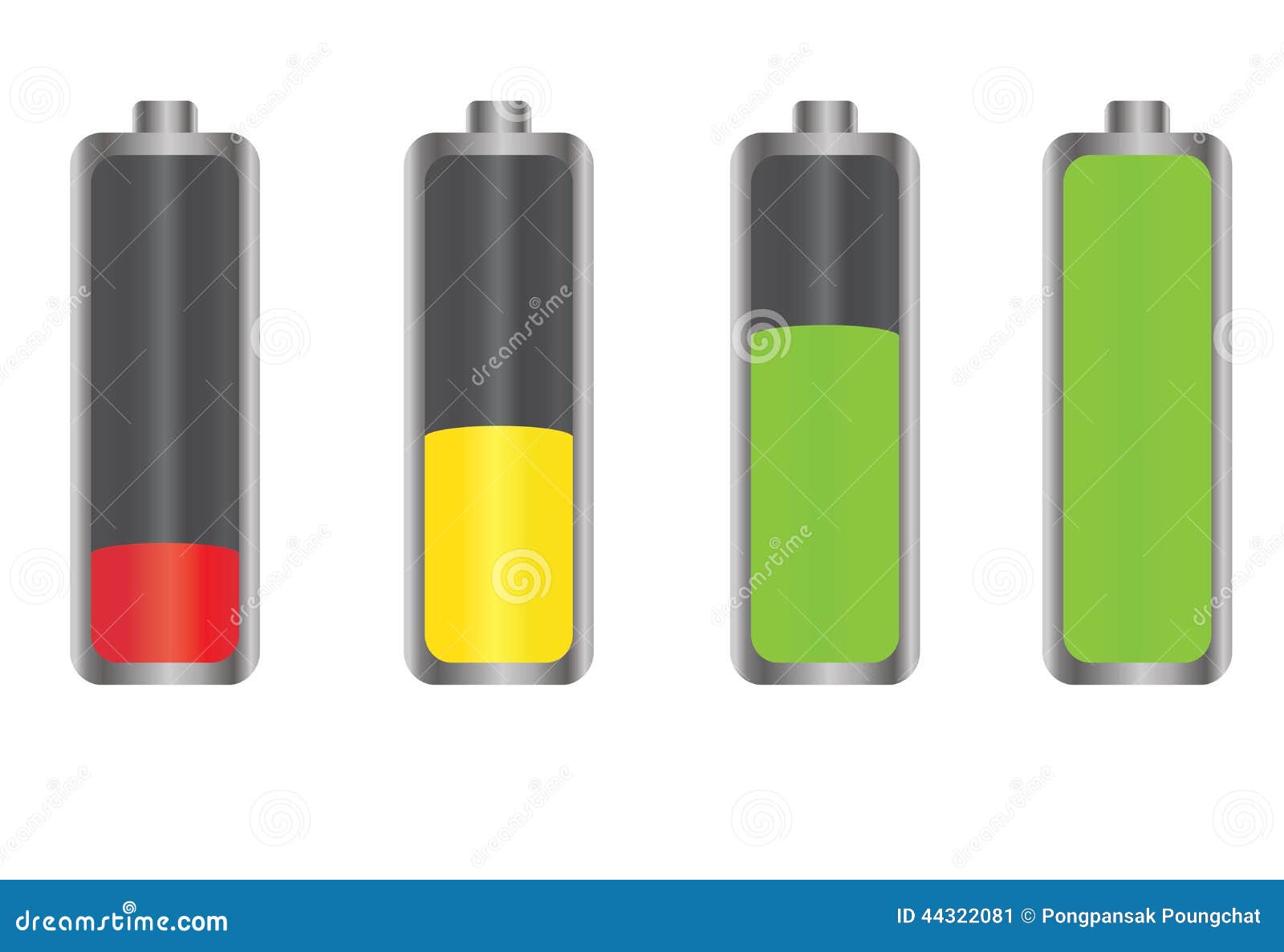 Battery Energy Indicator Icons Stock Vector - Illustration of ...