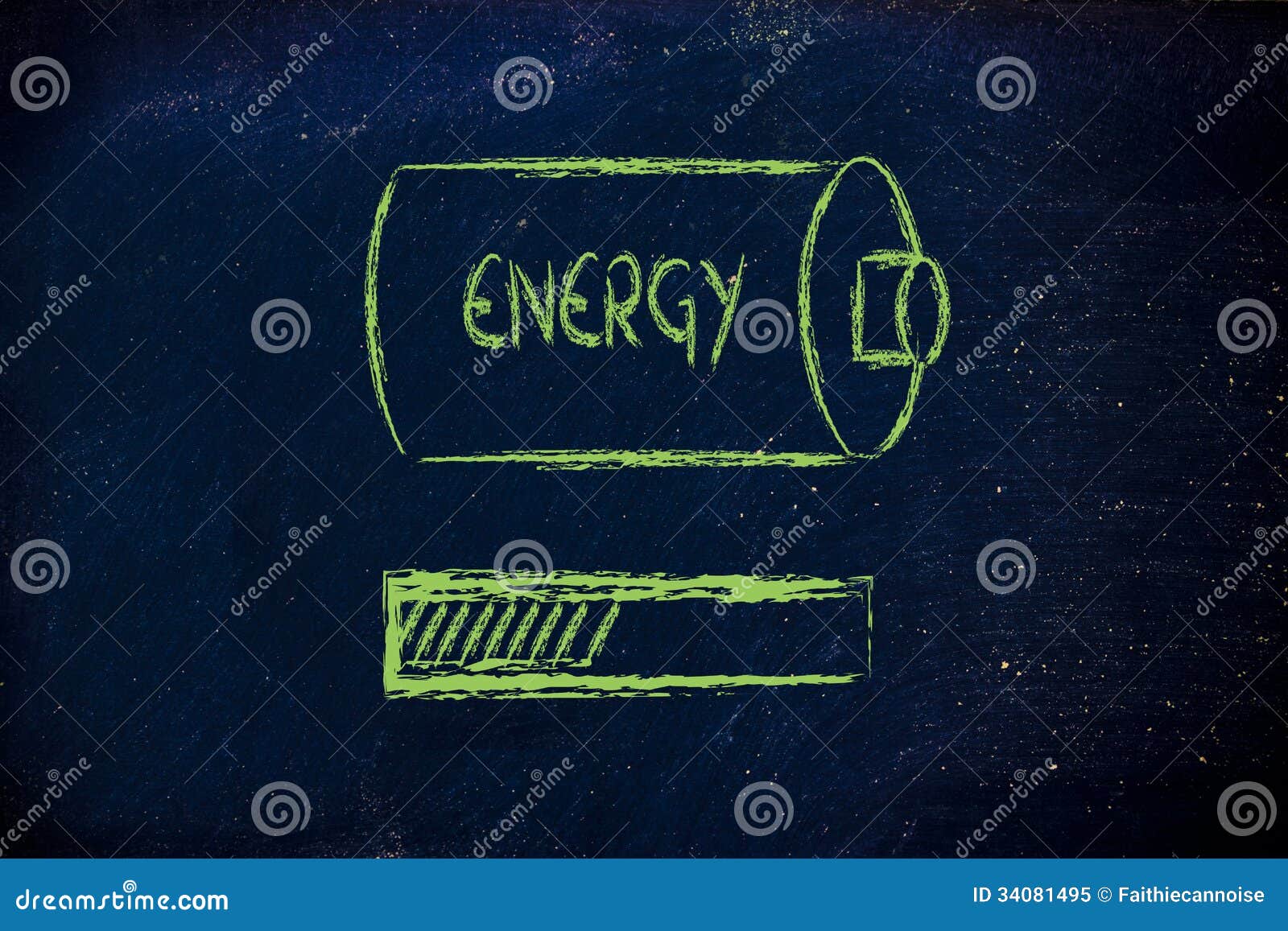 Battery with Energy Progress Bar Loading Stock Image - Image of power ...