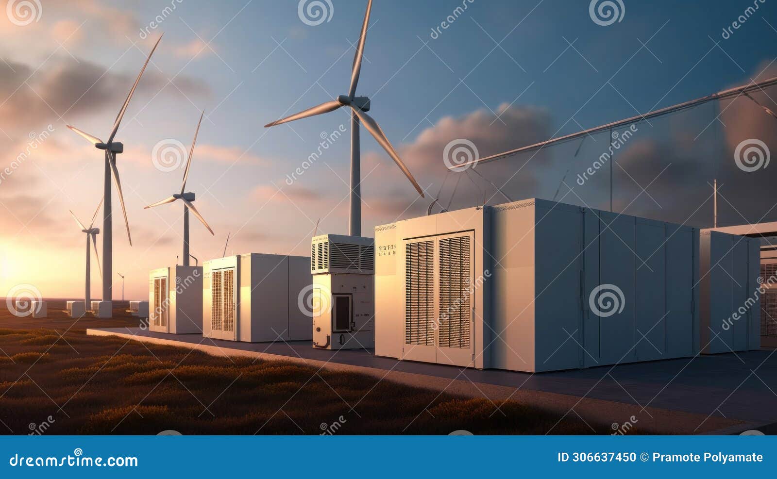 Battery Energy Storage System with Wind Turbines and Solar Stock ...