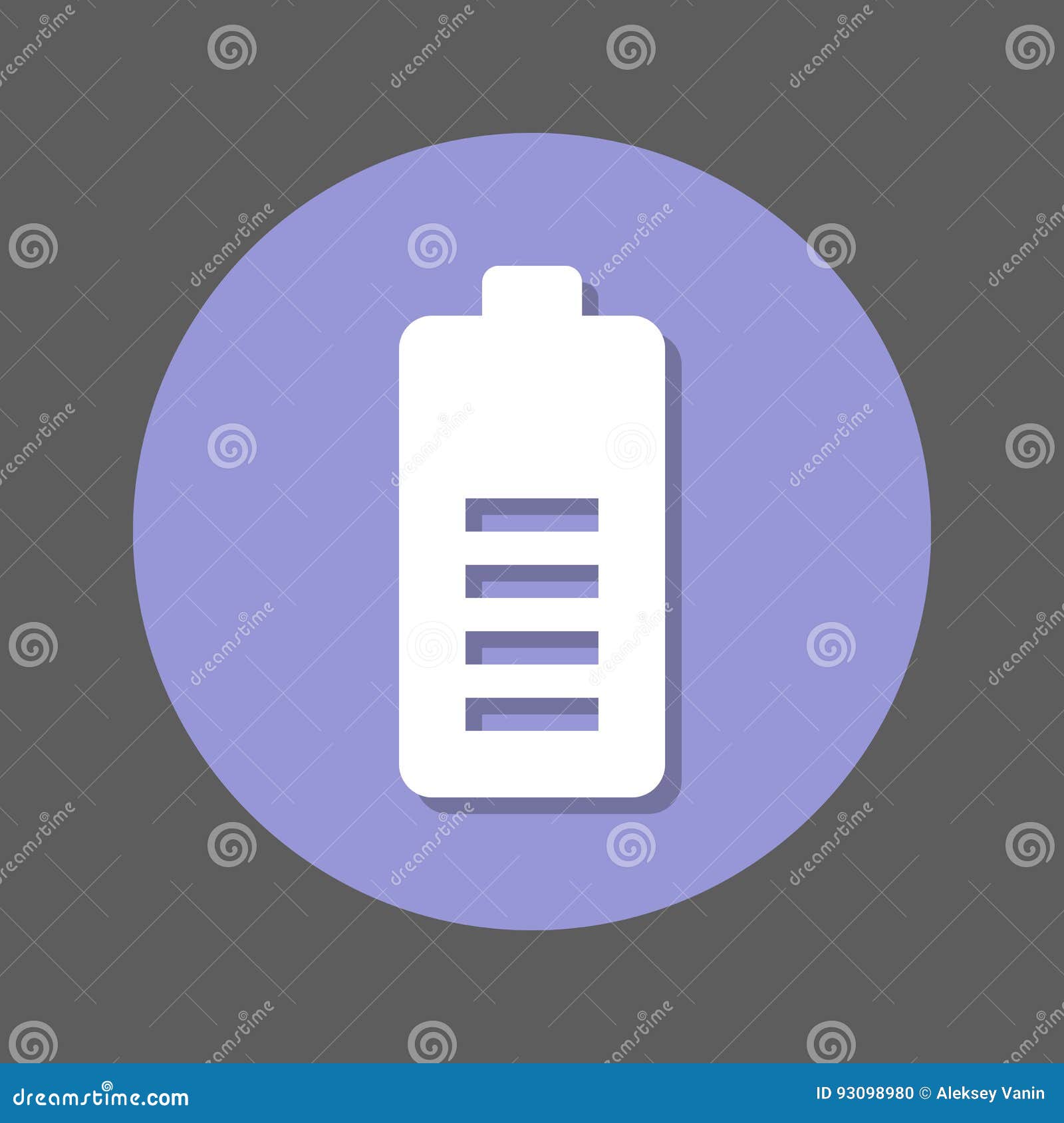 Battery Flat Icon. Round Colorful Button, Circular Vector Sign with ...