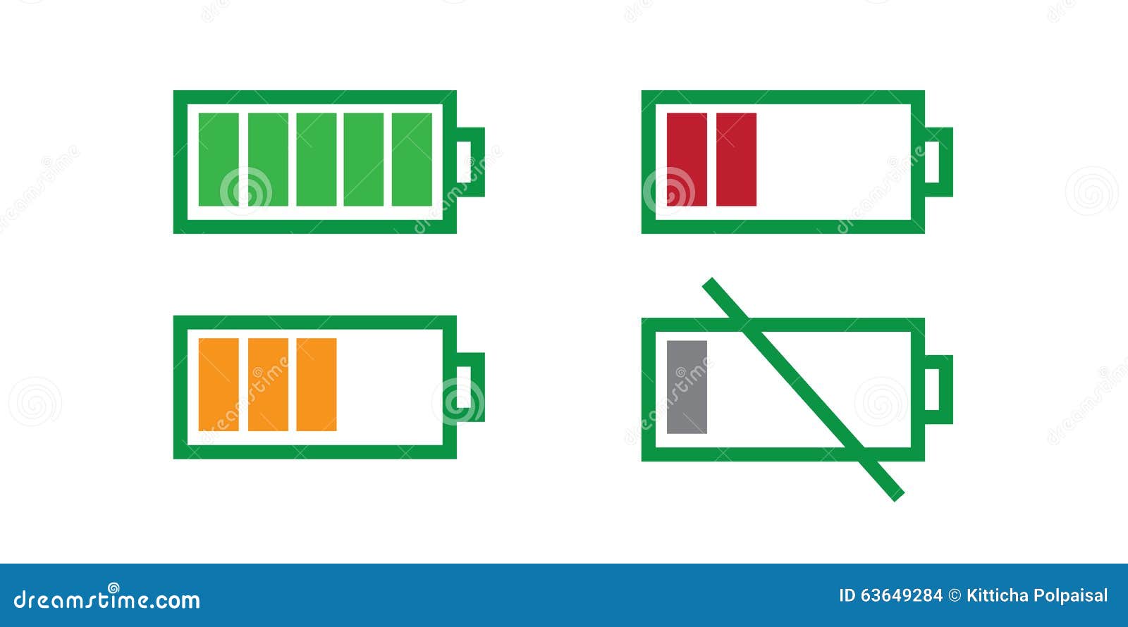 Battery Full and Battery Empty Stock Illustration - Illustration of ...