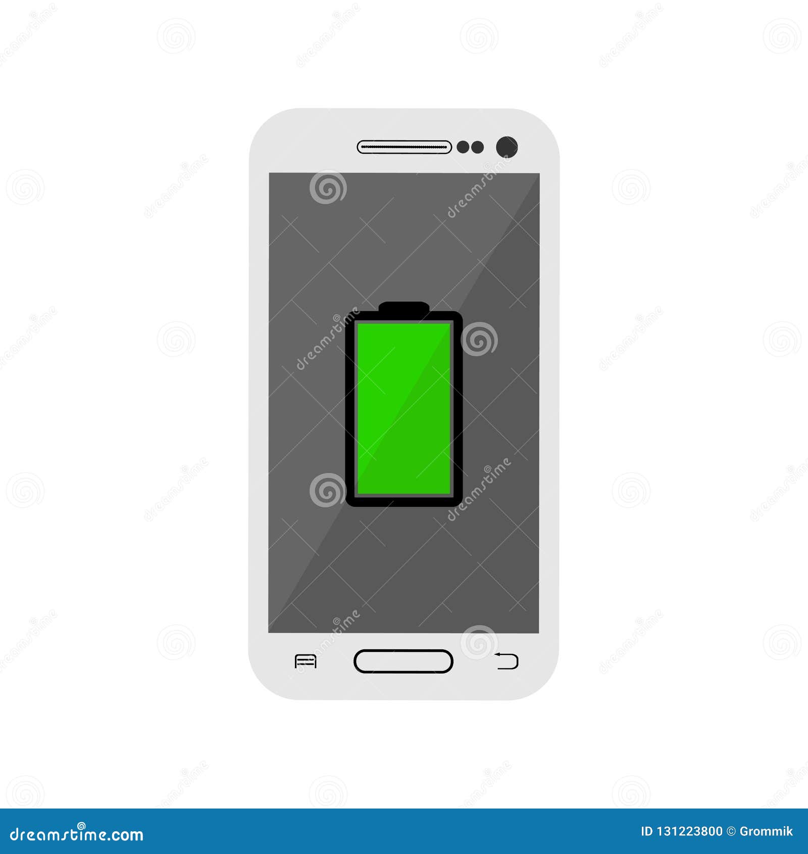 Battery with Full Battery Charge on the Smartphone Screen Stock ...