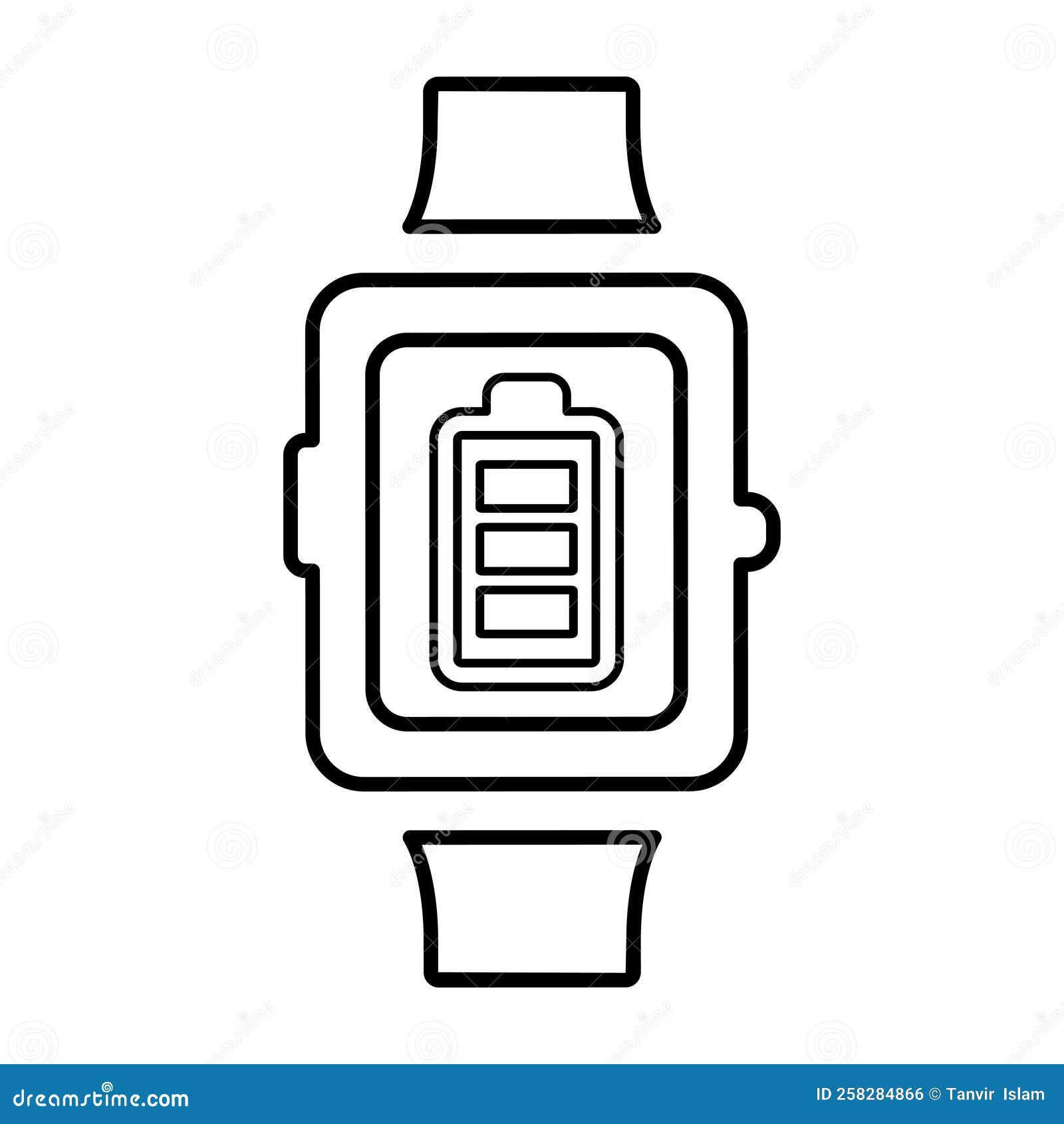 Battery Full Smart Watch Icon Stock Vector - Illustration of clock ...