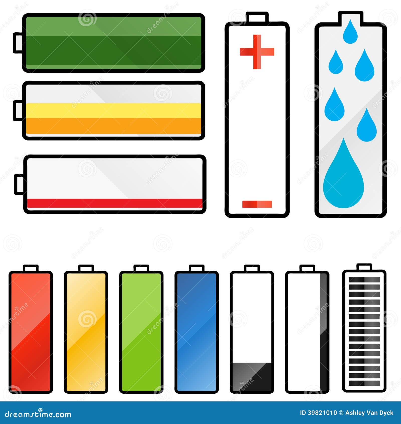 Battery graphics stock vector. Illustration of full, symbols - 39821010
