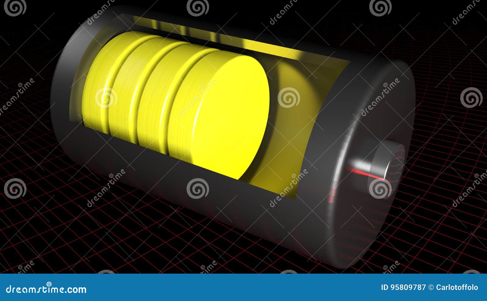 Battery Half Charged - 3D Rendering Stock Illustration - Illustration ...