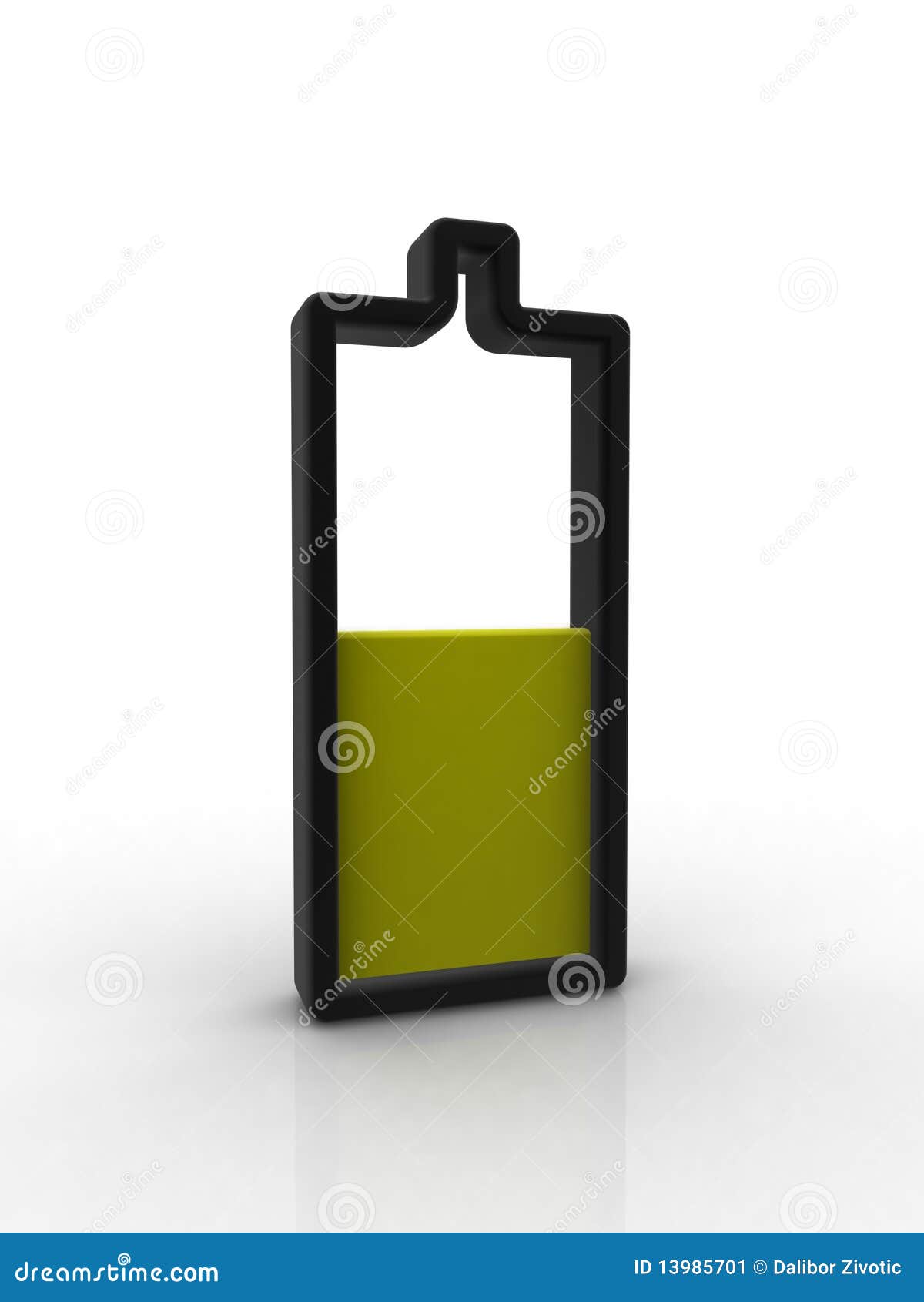 Battery half full stock image. Image of current, rechargeable - 13985701