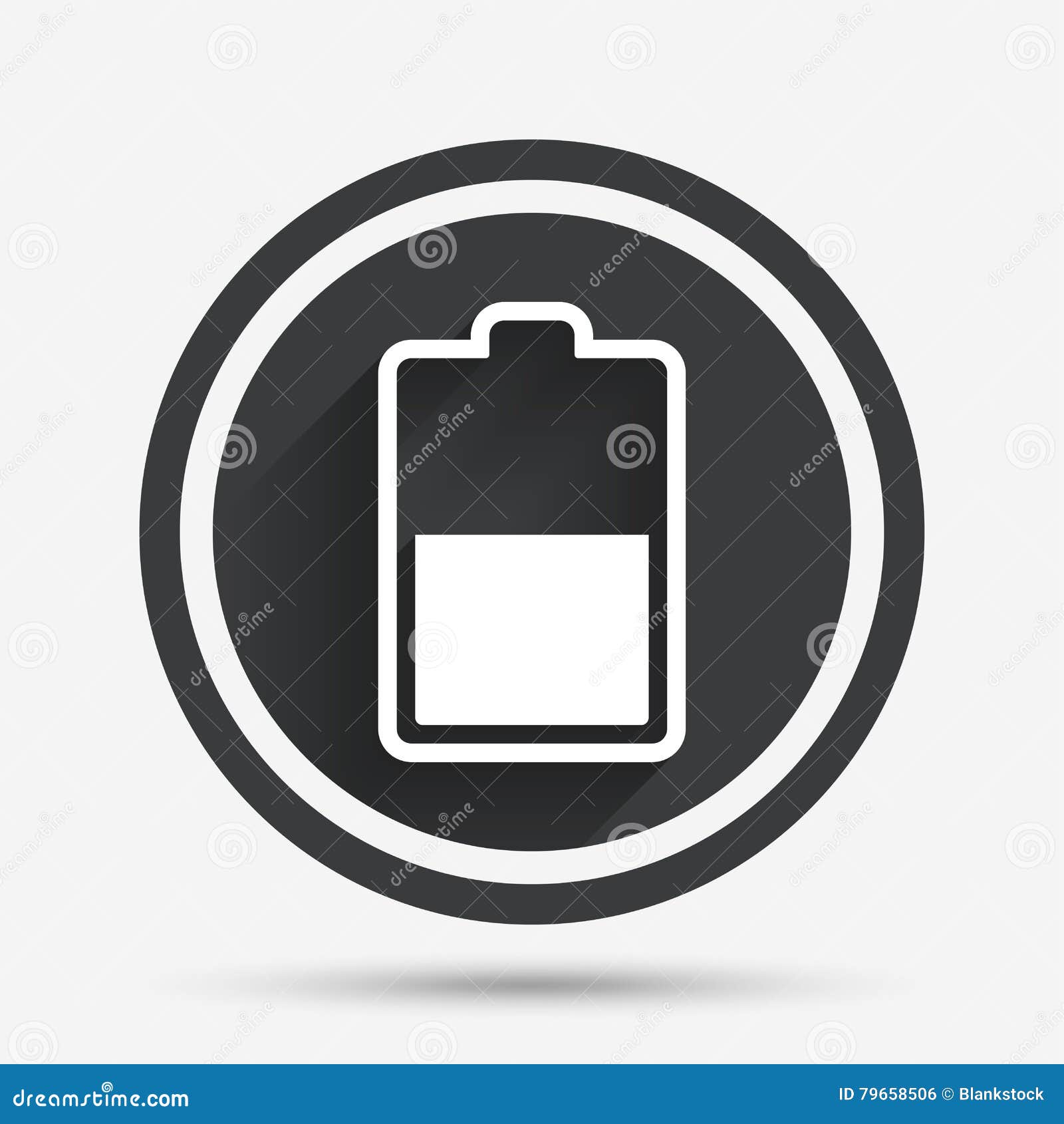 Battery Half Level Sign Icon. Low Electricity. Stock Vector ...