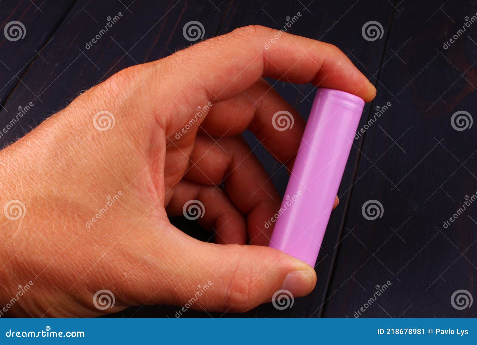 The 18650 Battery in the Hand is a Popular Battery Stock Image - Image ...