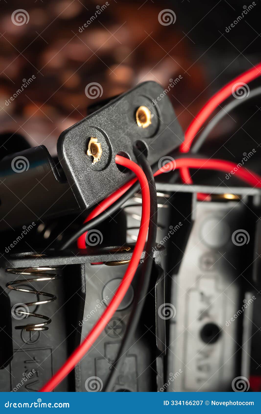 Battery Holder. Plastic Battery Holder with Cables and Connectors ...