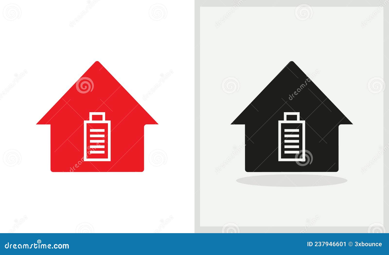 Battery House Logo Design. House Logo with Battery Concept Vector Stock ...