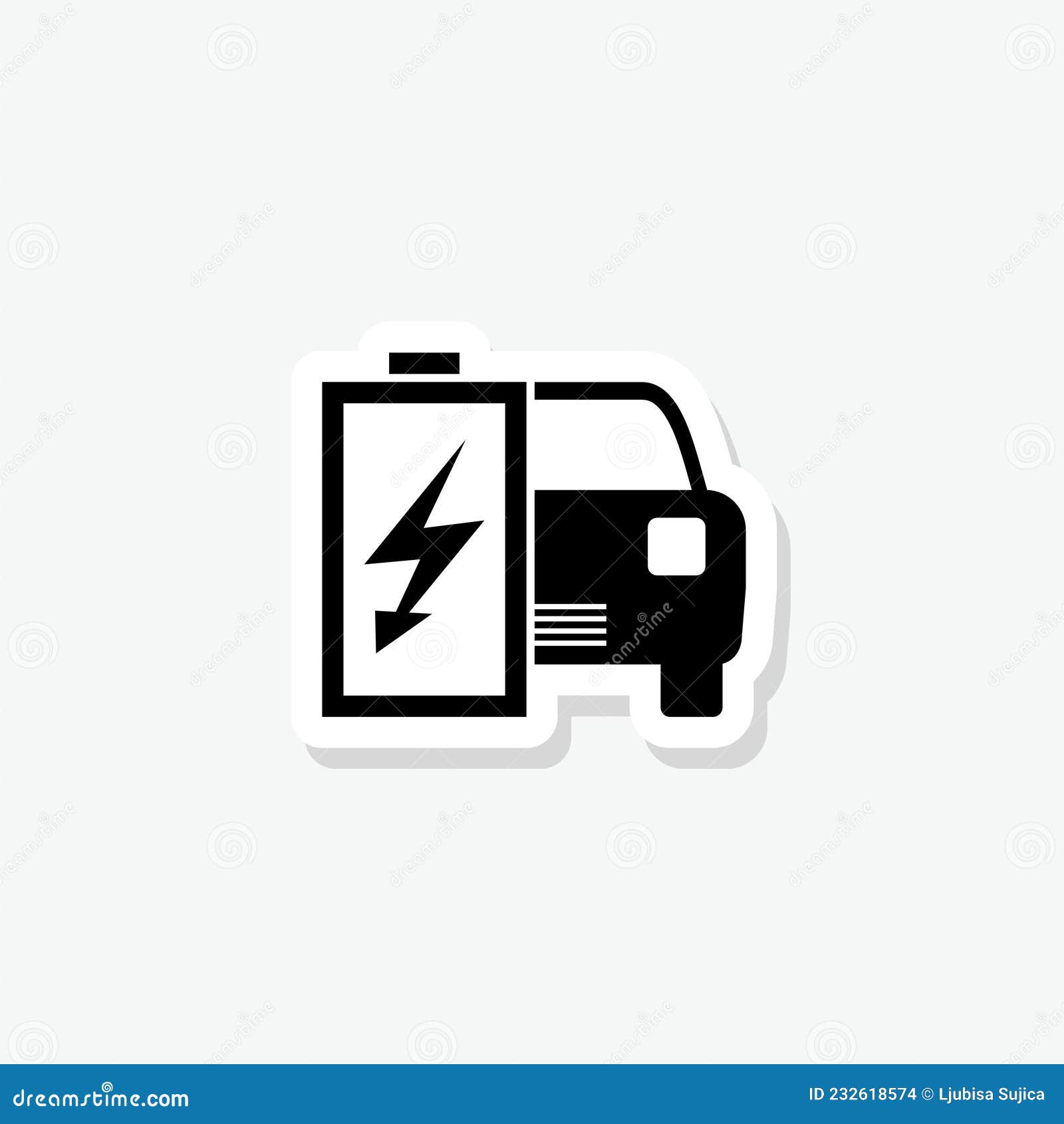Battery Hybrid Car Sticker Icon Stock Vector - Illustration of ...