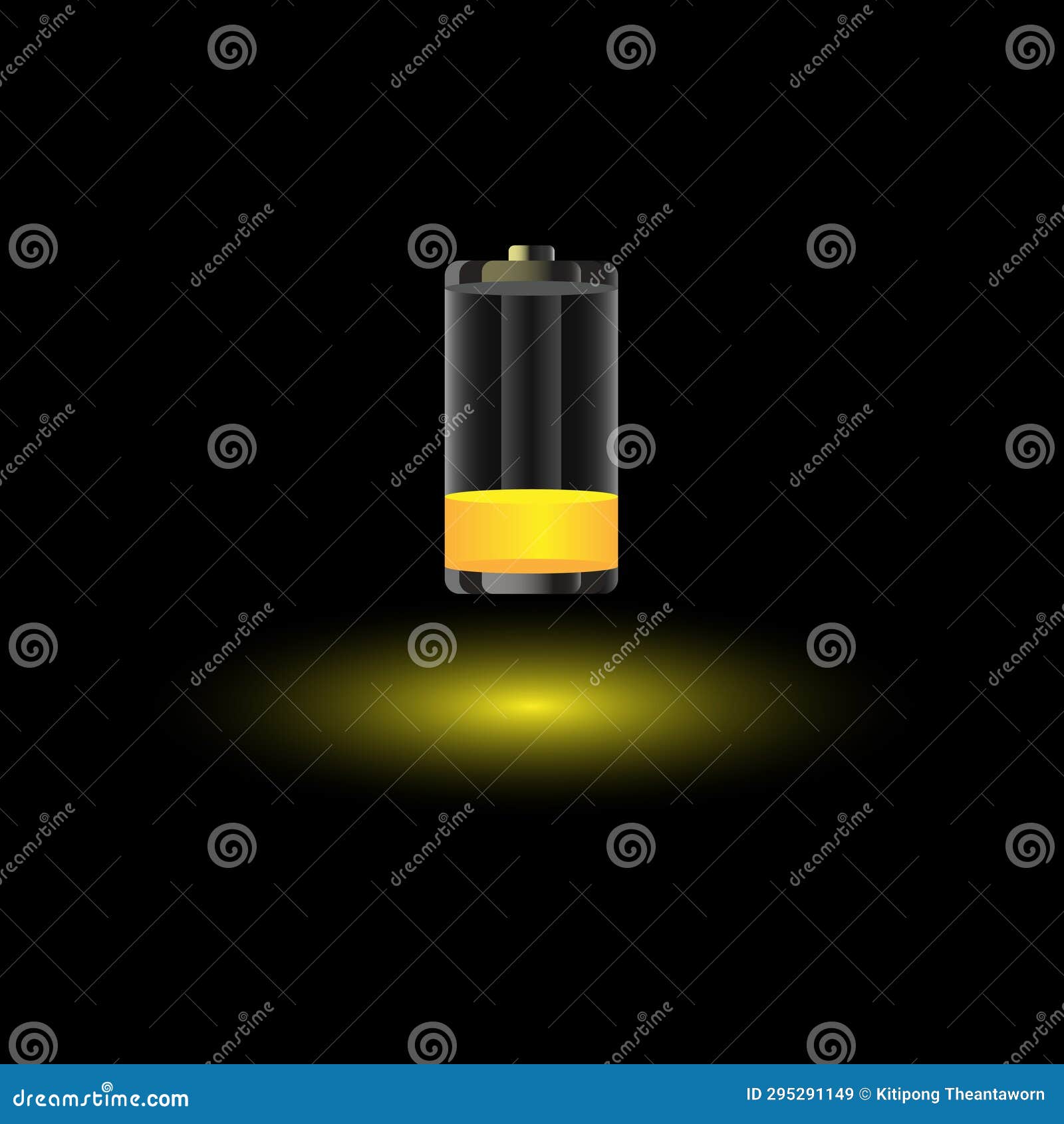 Discharged Empty Battery Glowing With Red Light Charging Status ...