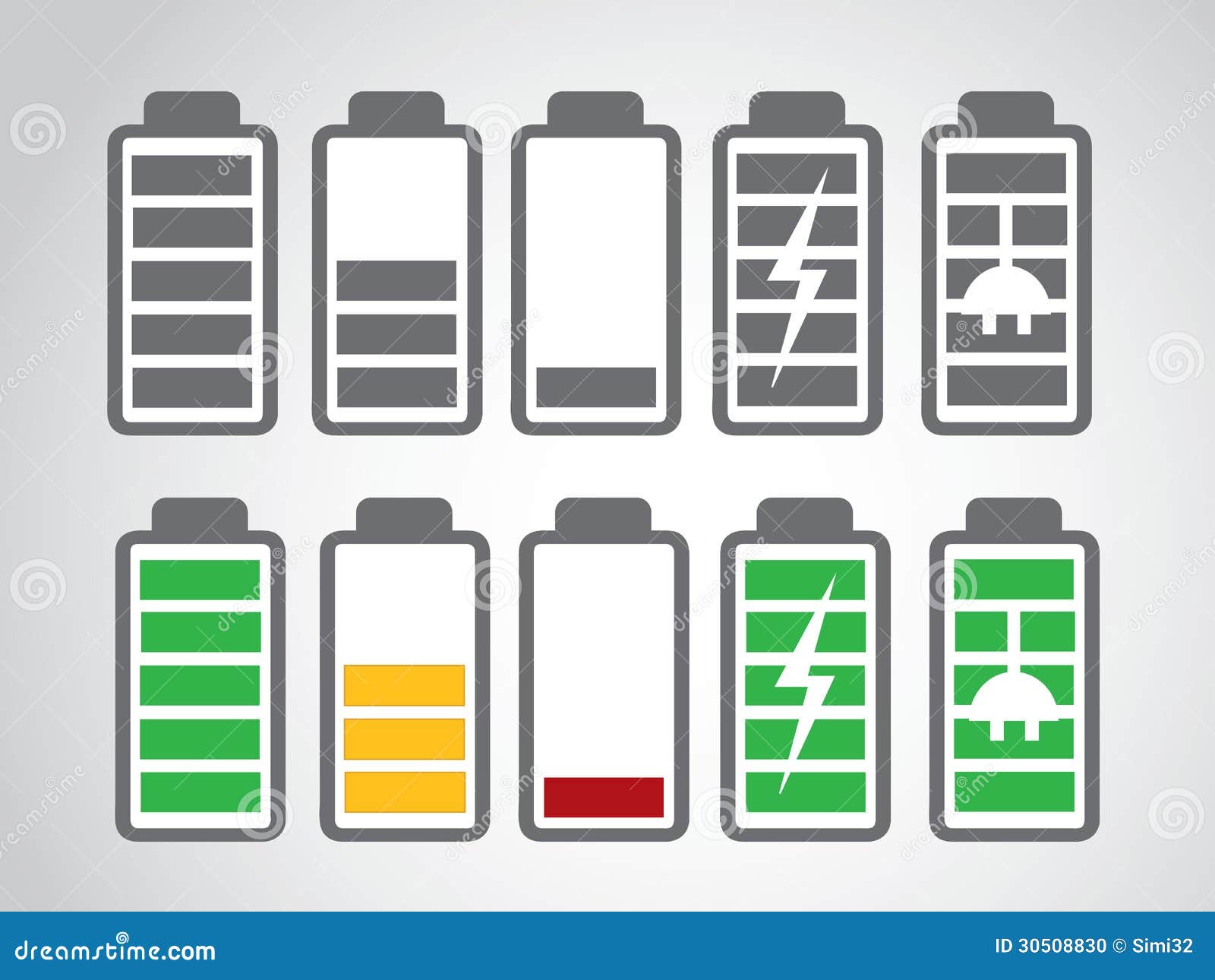 Battery icon charge level stock illustration. Illustration of polarity ...