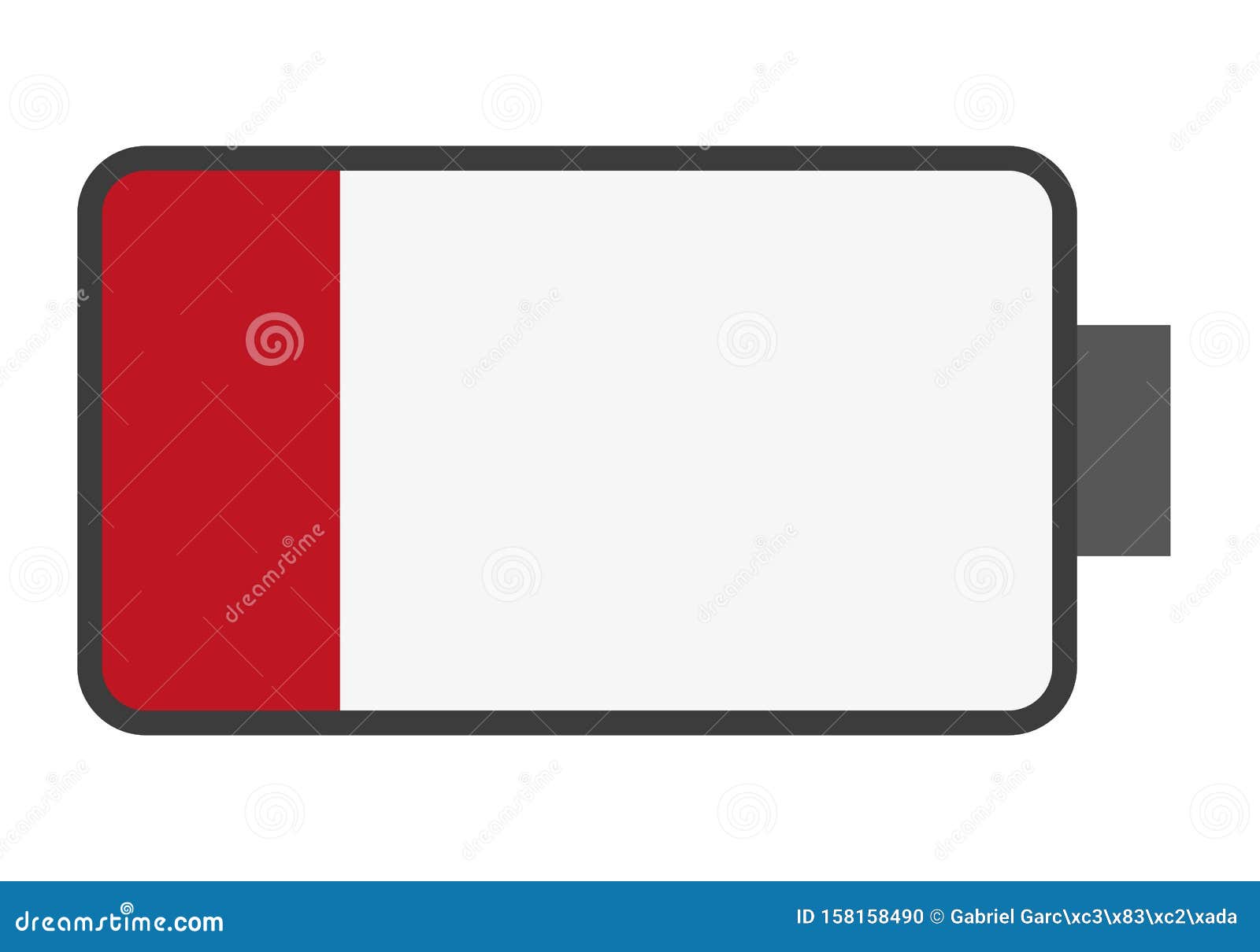 Battery Icon Discharged on White Background. Stock Illustration ...