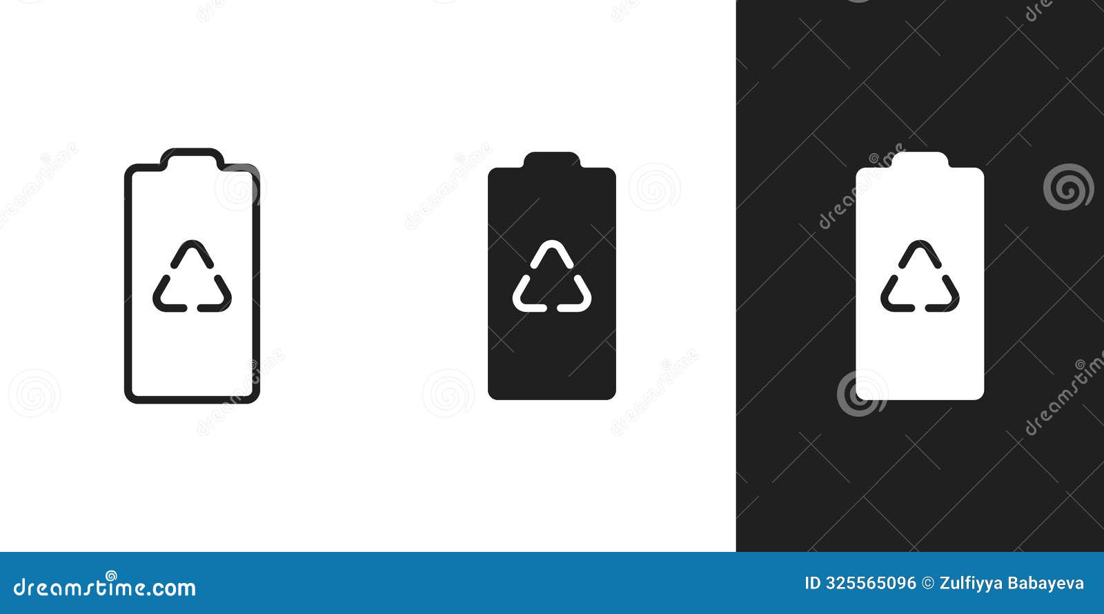 Simple Recycle Battery Icon 3 Form. Stock Vector - Illustration of ...