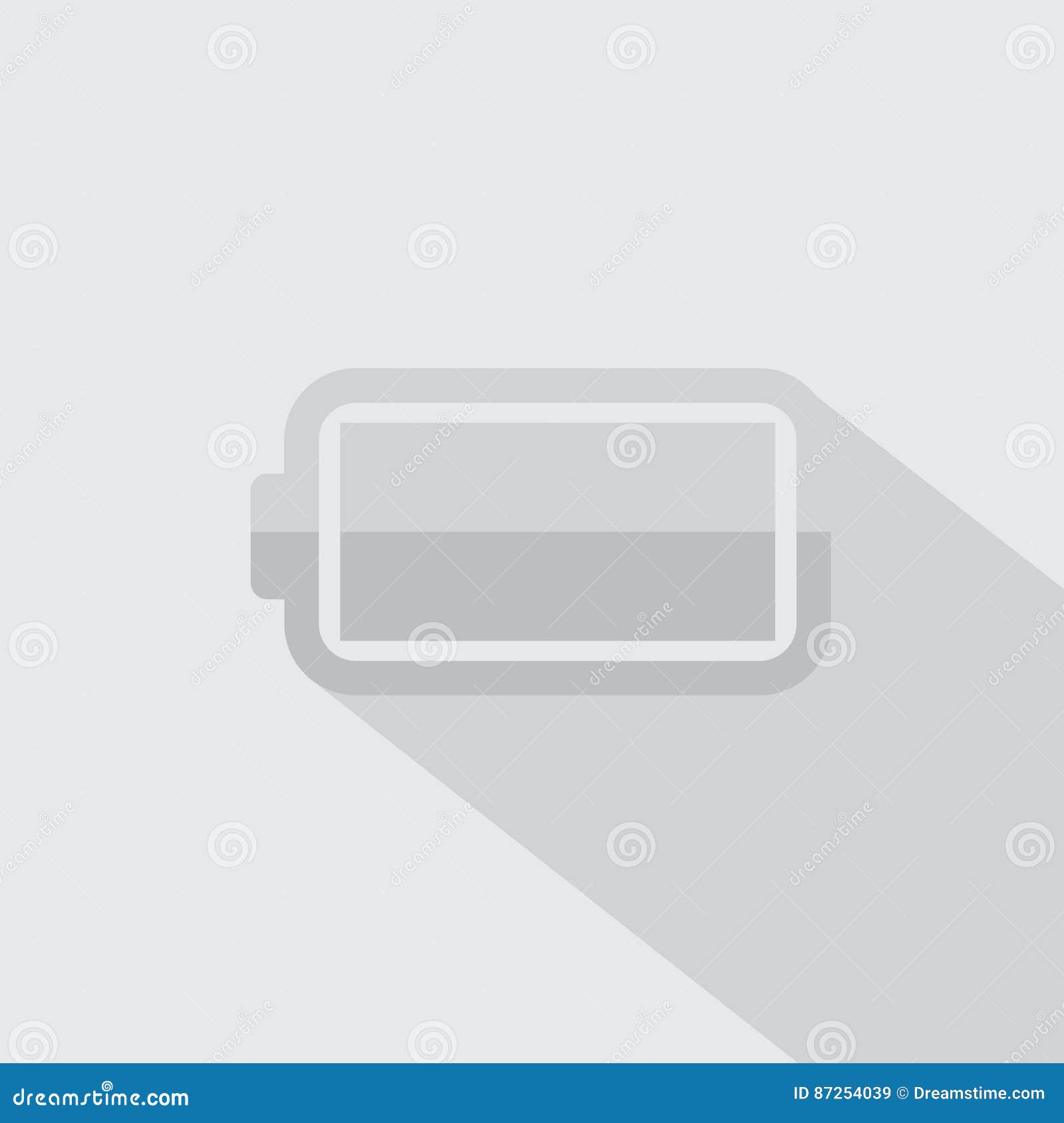 The Battery Icon is Fully Discharged with Shadow Stock Vector ...