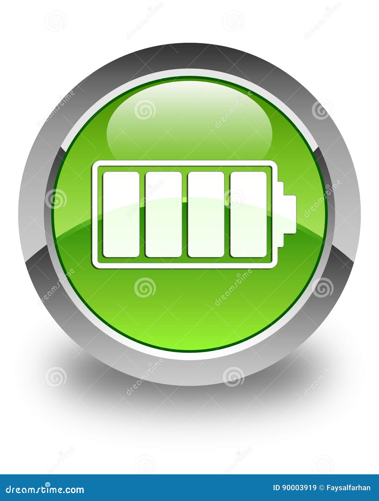Battery Icon Glossy Green Round Button Stock Illustration ...