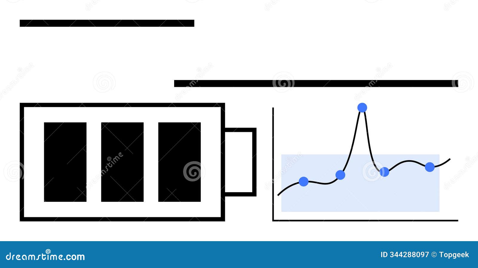 Battery Icon with Graph Indicating Power Management and Data Analytics ...