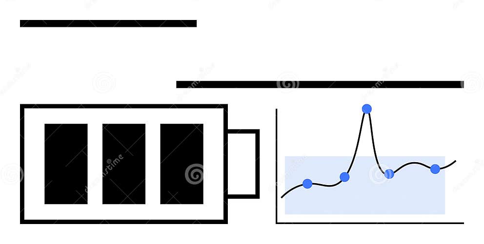 Battery Icon with Graph Indicating Power Management and Data Analytics ...