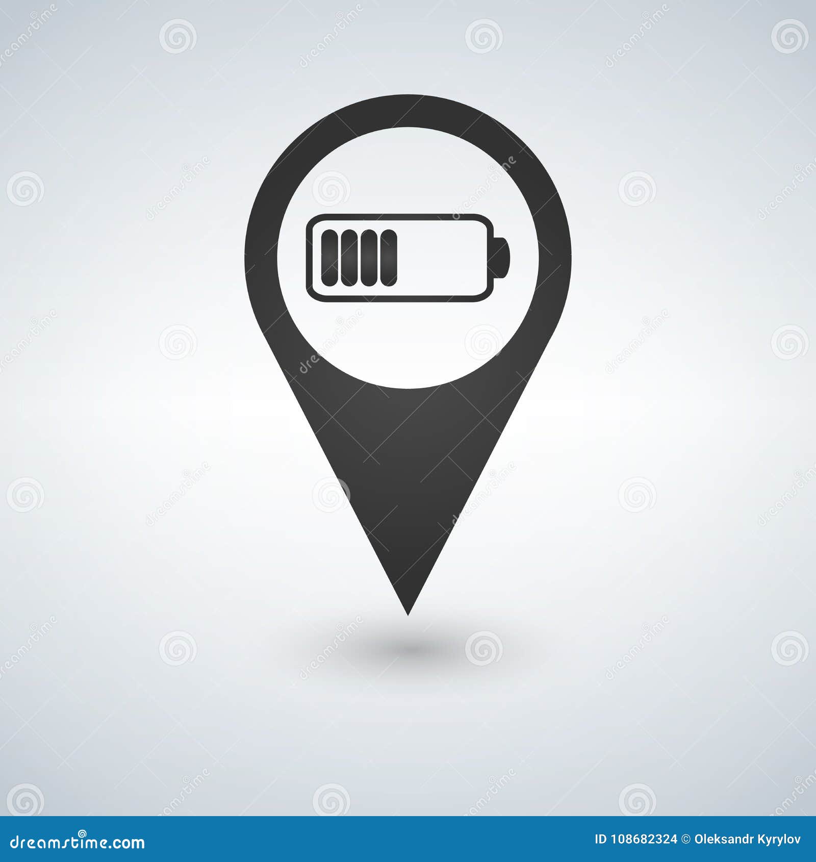 Battery Icon in Map Pointer for Webdesign and Smartphone Applications ...